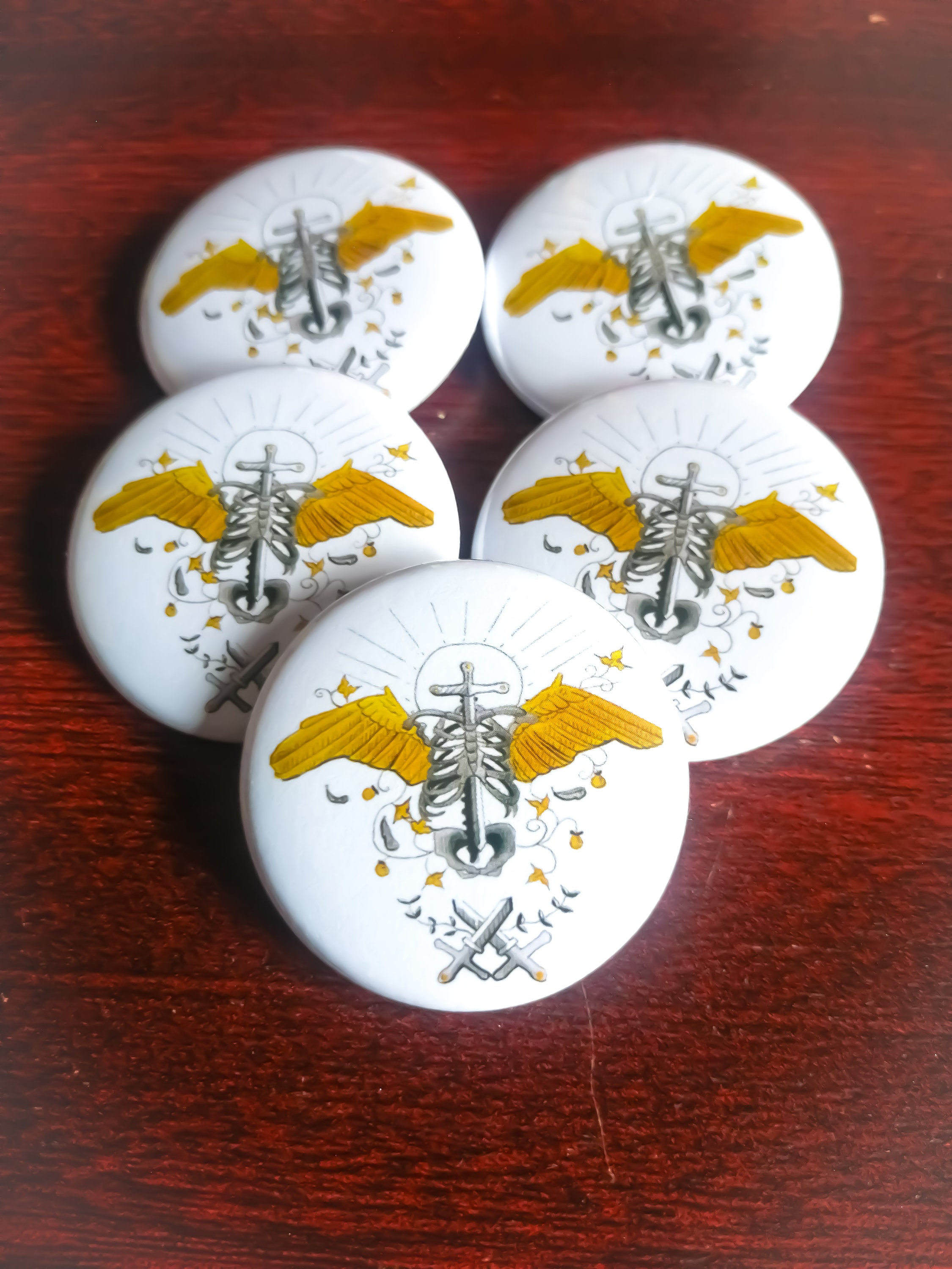 Original 38mm Gothic Occult Medieval Heraldic Mementomori Badges - Etsy