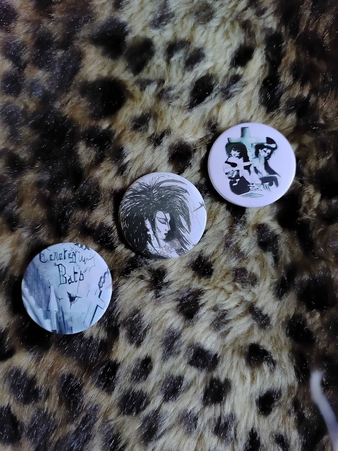 38 Mm Goth Pin Button Badges Cemetery Bats Series Trad Goth Gothic Rock ...