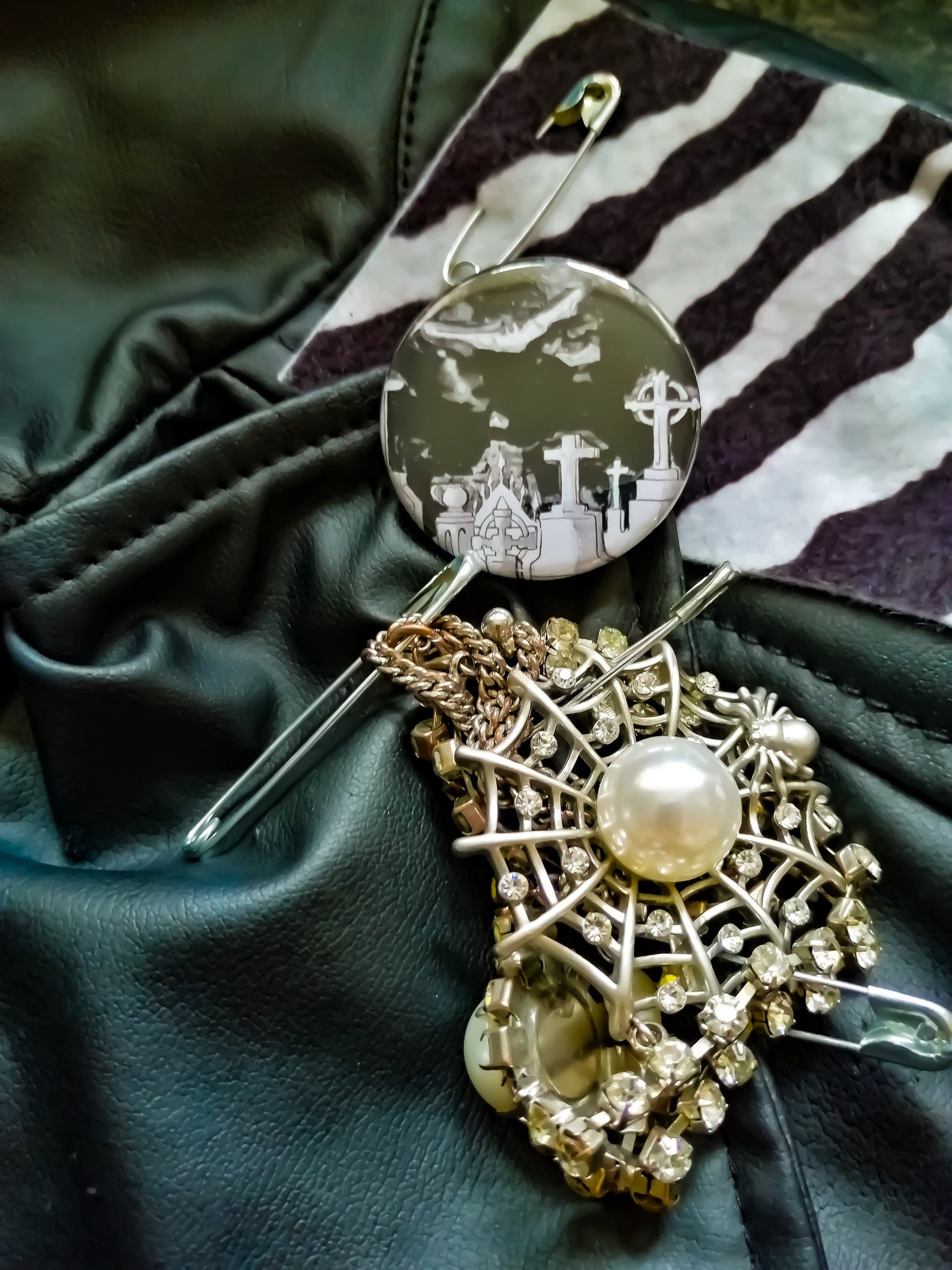 Original Grave and Bat Scene Gothic 38mm Pin Badge - Etsy