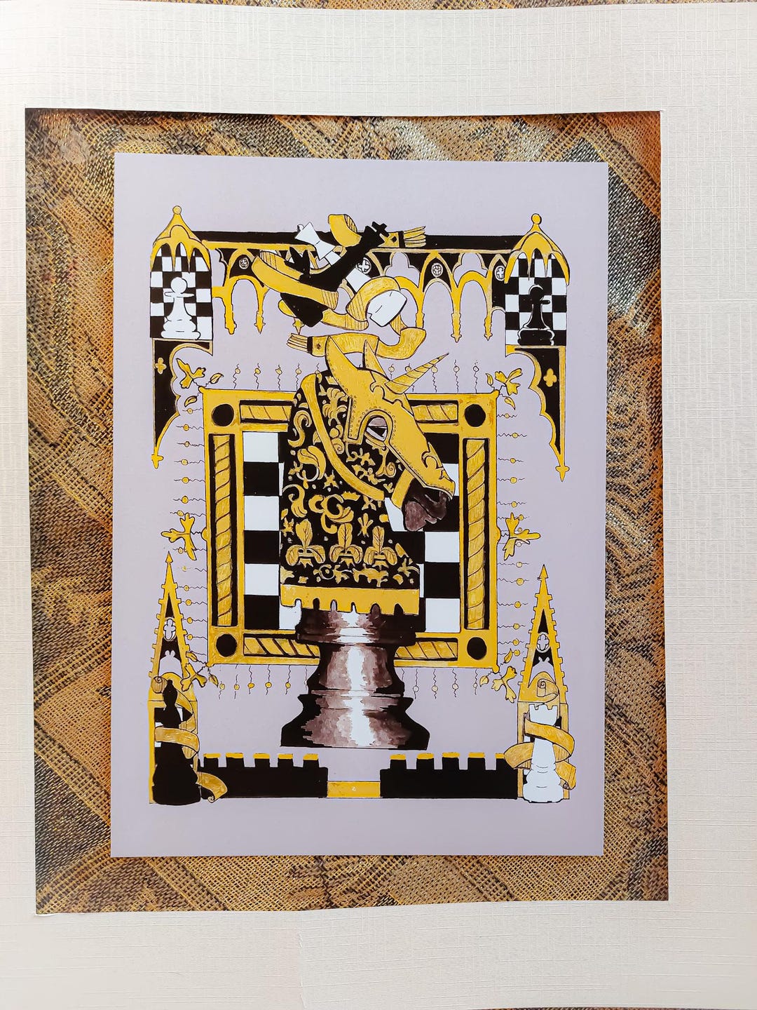 A5 Medieval Chess Piece Knight Art Print~ the Game - Etsy