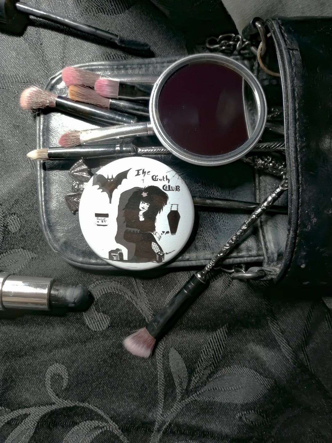 Original 56mm Gothic Trad Goth Pocket Mirror ~ the Goth Club - Etsy