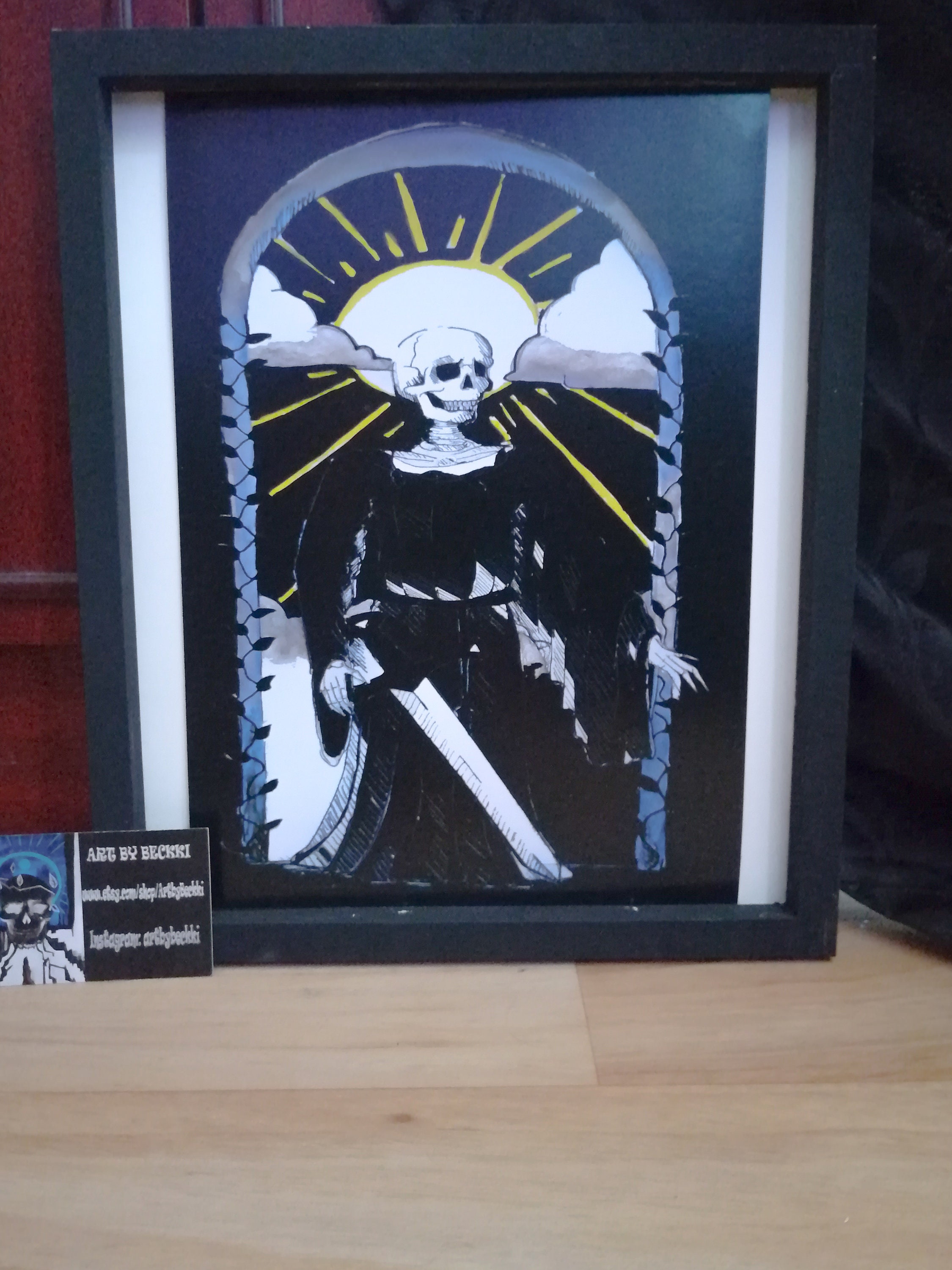 Original A4 Gothic Horror Occult Skeleton Illustrated Print - Etsy