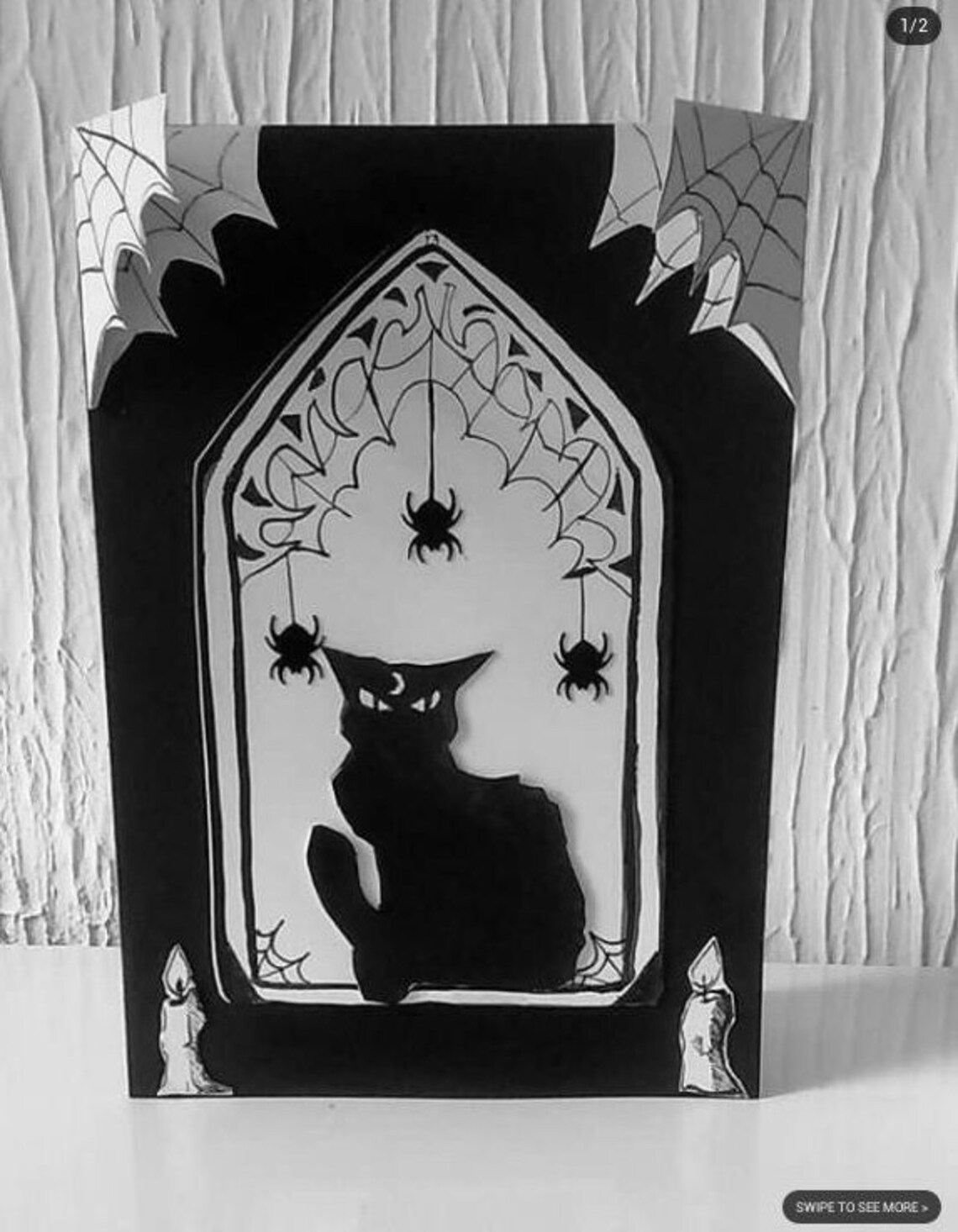 Witch Cat Wiccan Occult Gothic Halloween Handmade Card - Etsy UK