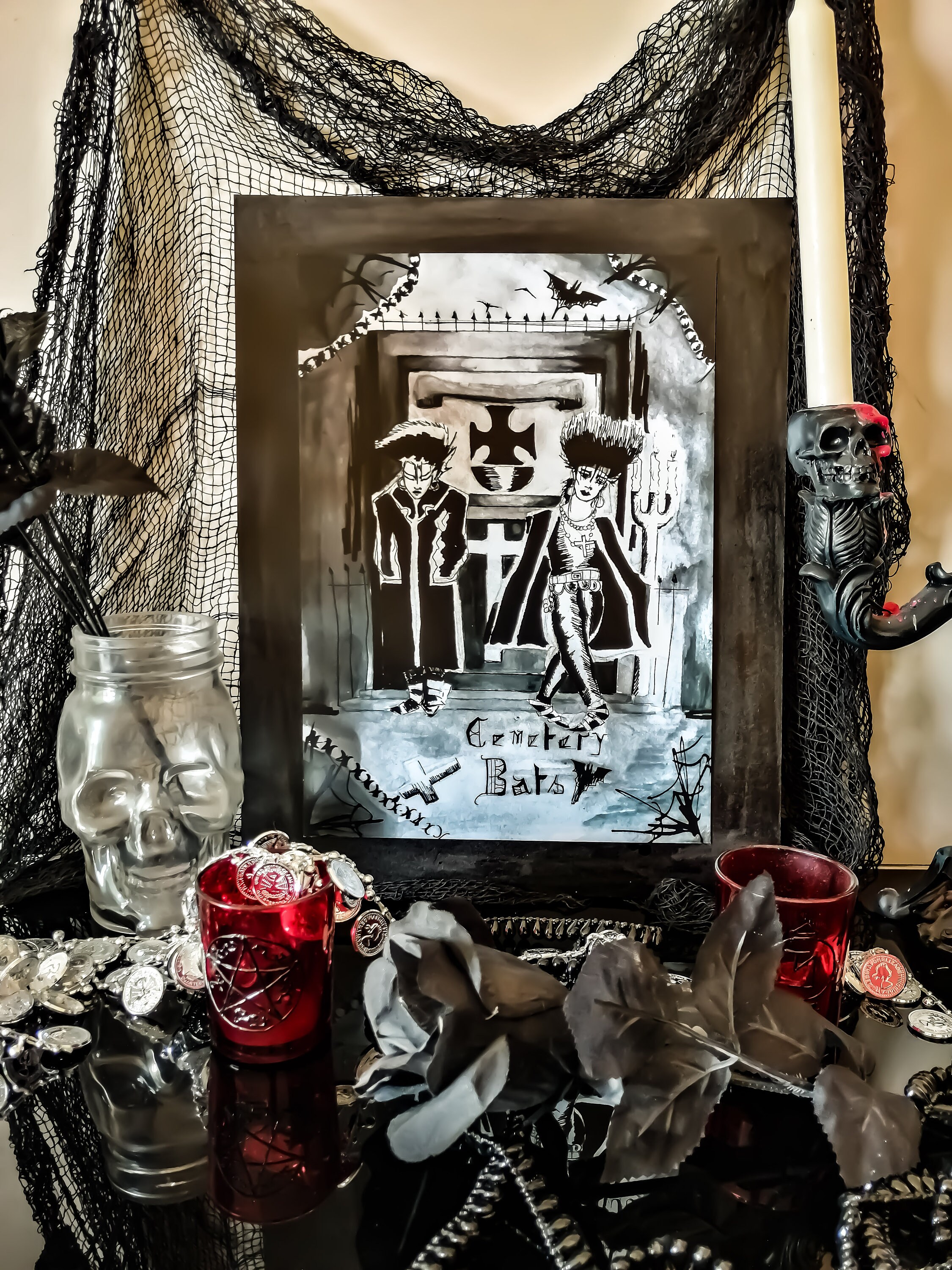 Original A4 80s Trad Goth Post Punk Grufti Illustration Print - Etsy