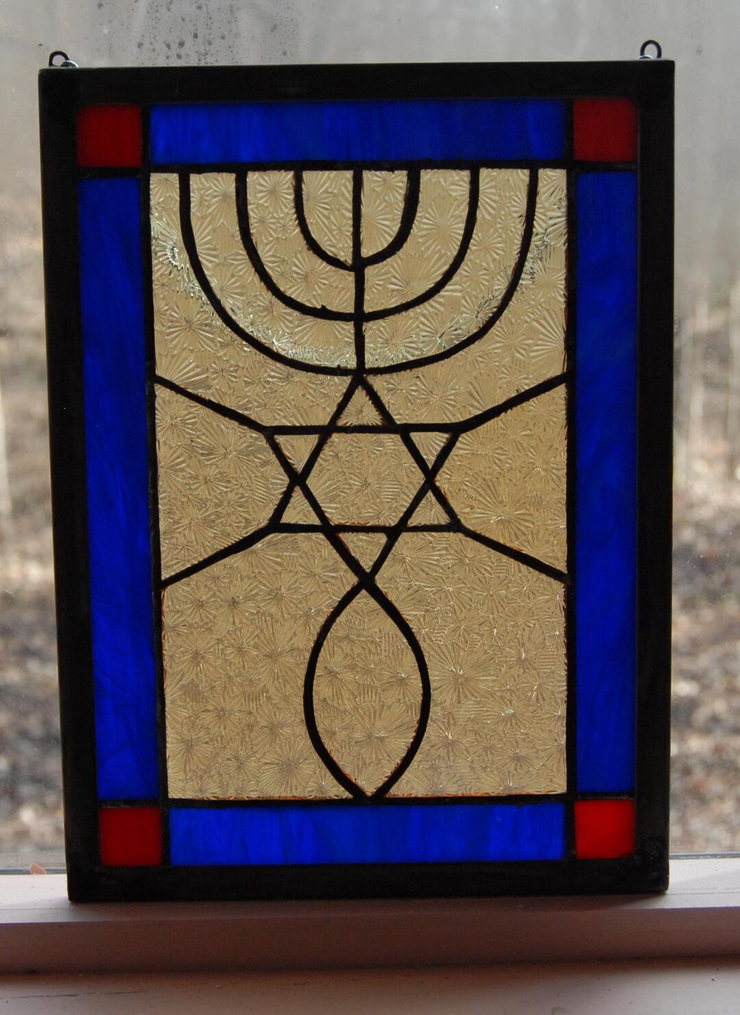 8.5"x11' Grafted-in-symbol, Messianic Symbol, Stained Glass Suncatcher ...