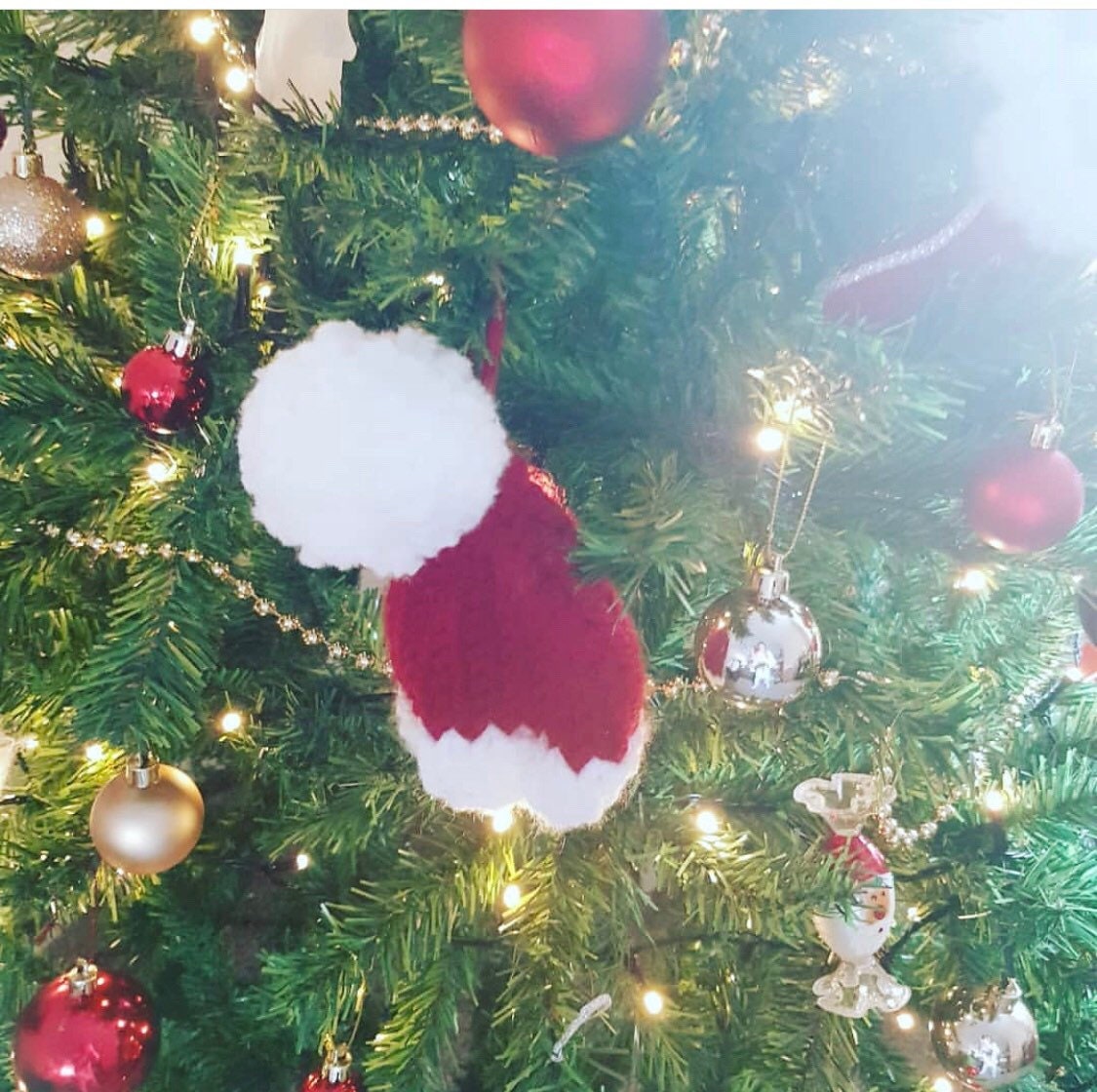 Christmas Tree Topper Hand Knitted Santa Hat | Etsy UK