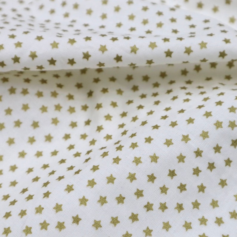 Little Golden Star Cotton Fabric Golden Stars Printed Cotton | Etsy