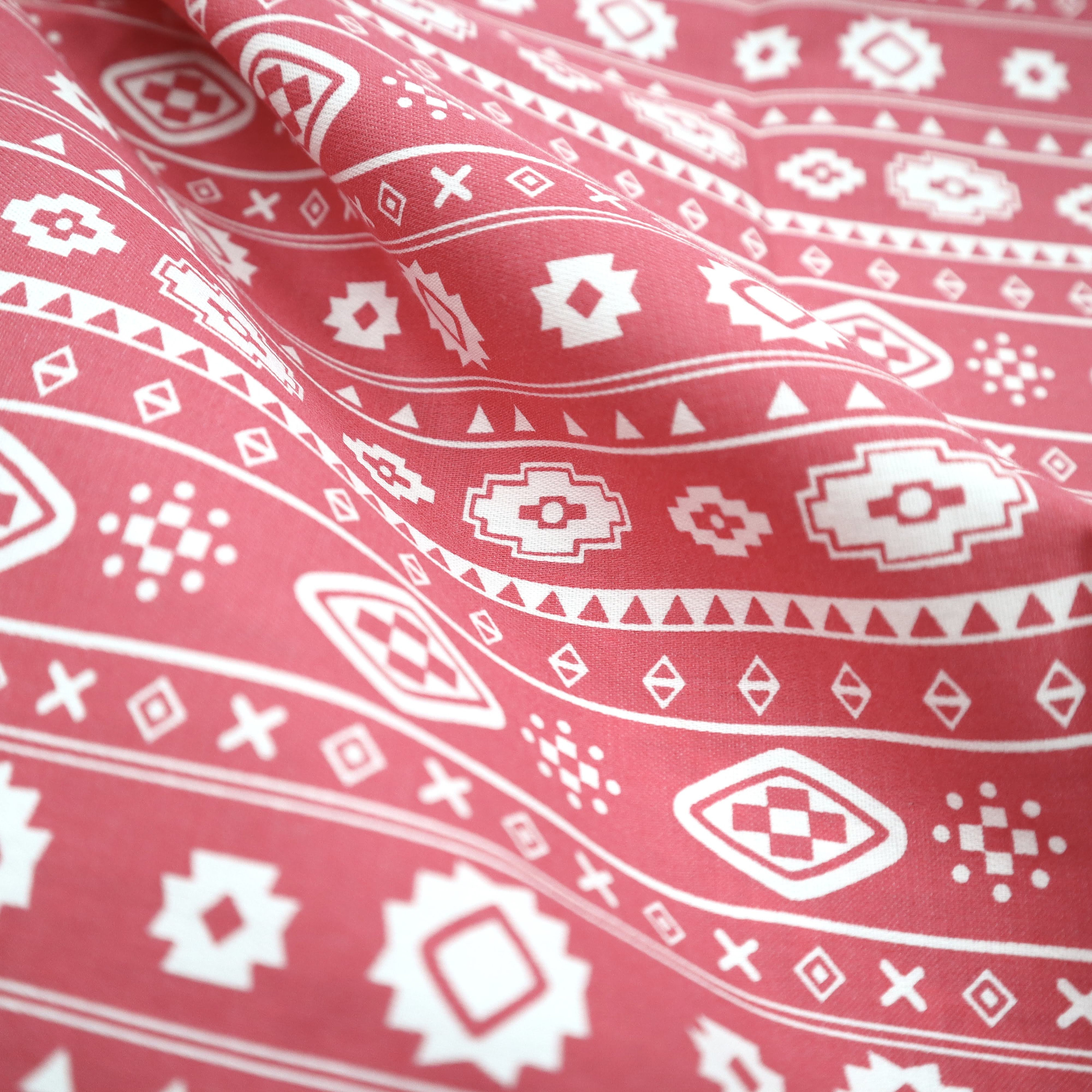 Soft Geometric Printed Cotton Fabric Tribal Printed on Green | Etsy