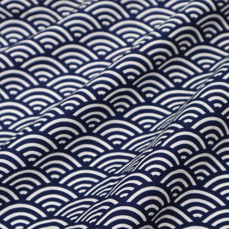 Japanese Wave Fabric - Etsy