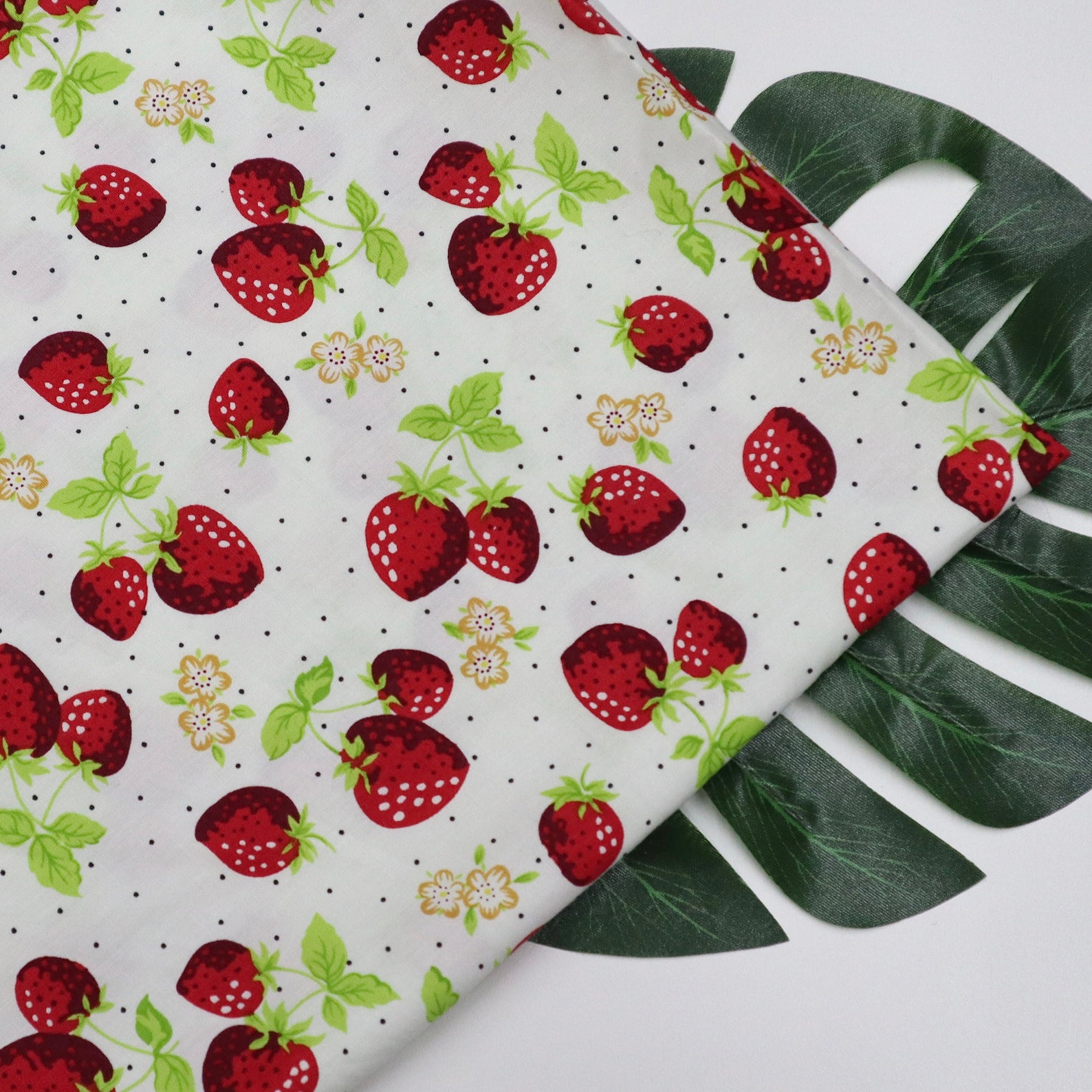 Strawberry Fabric Super Cute Strawberry Printed on White | Etsy
