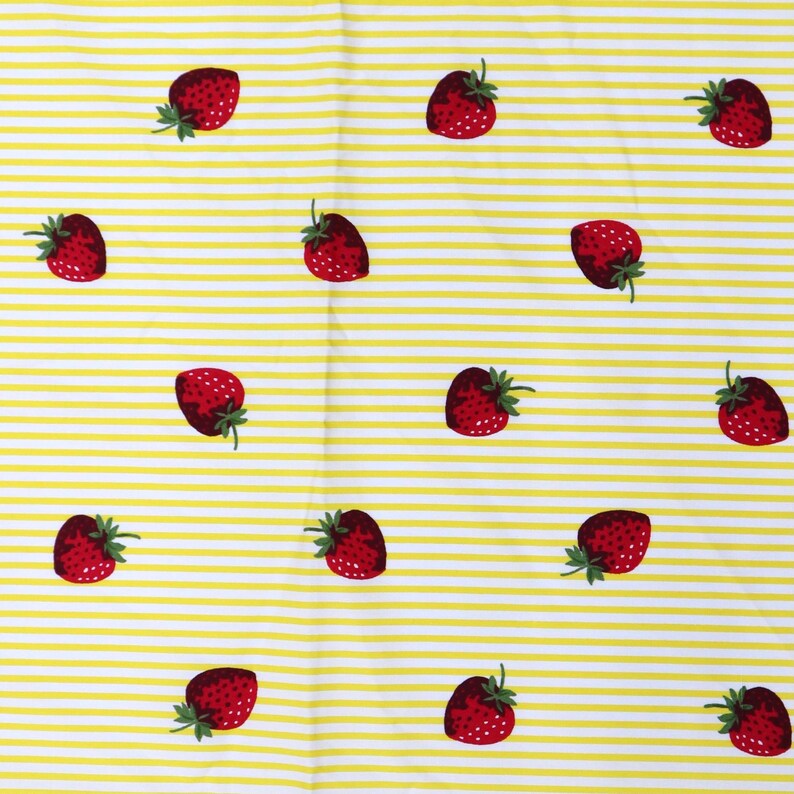 Cute Red Strawberry Fabric Big Strawberry Printed on - Etsy