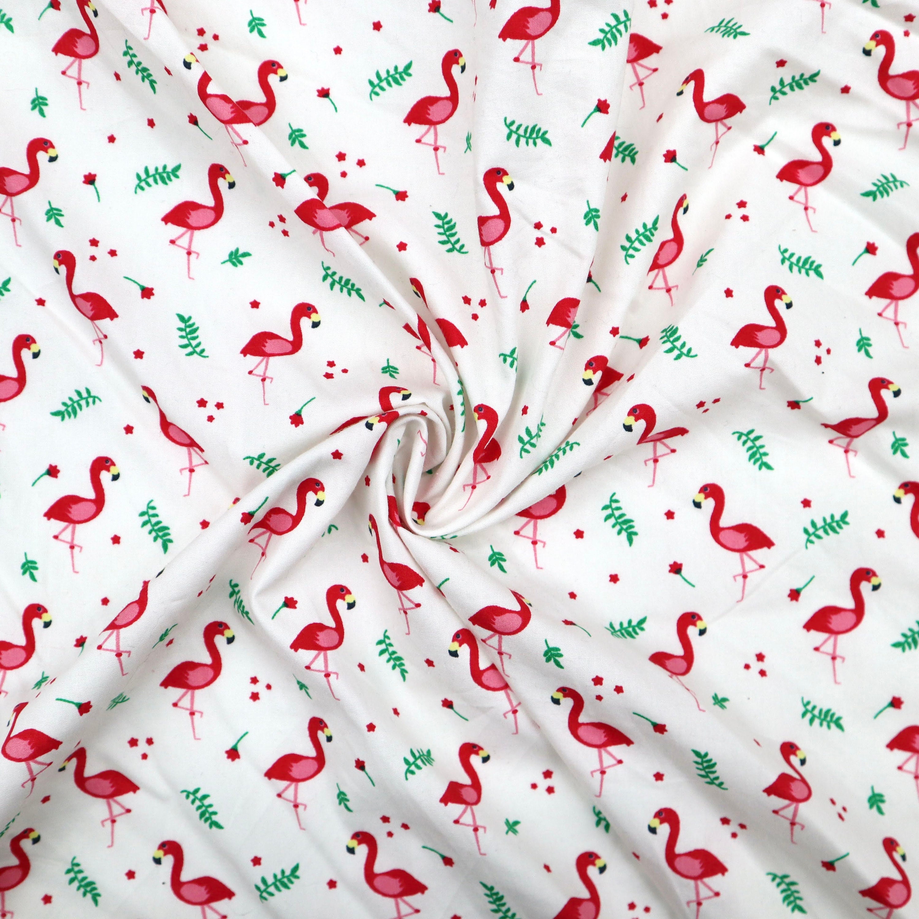 Flamingo Fabric Hot Pink Flamingo Printed Cotton Fabric | Etsy