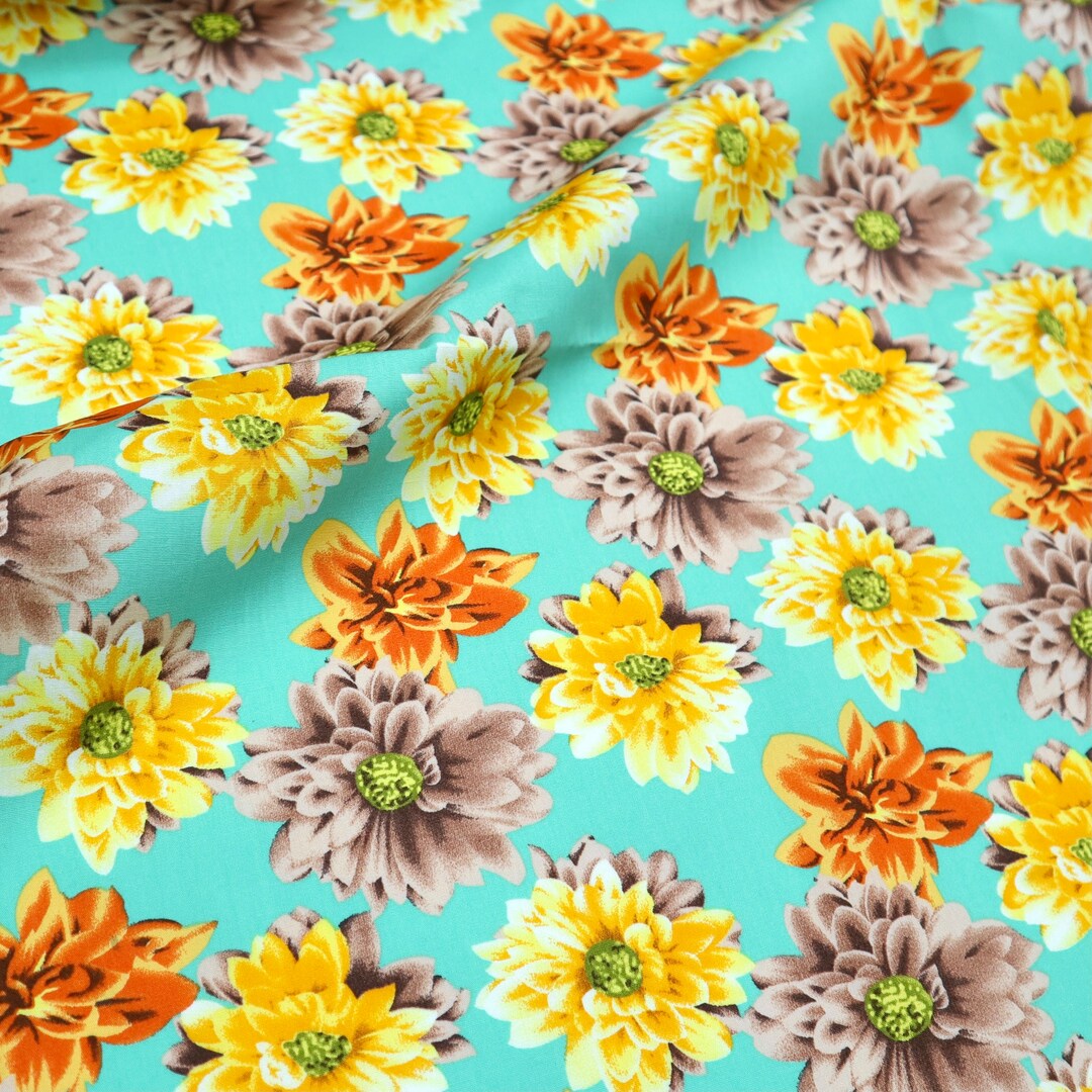 Floral Print Cotton Fabric Summer Style Quilting Material Etsy