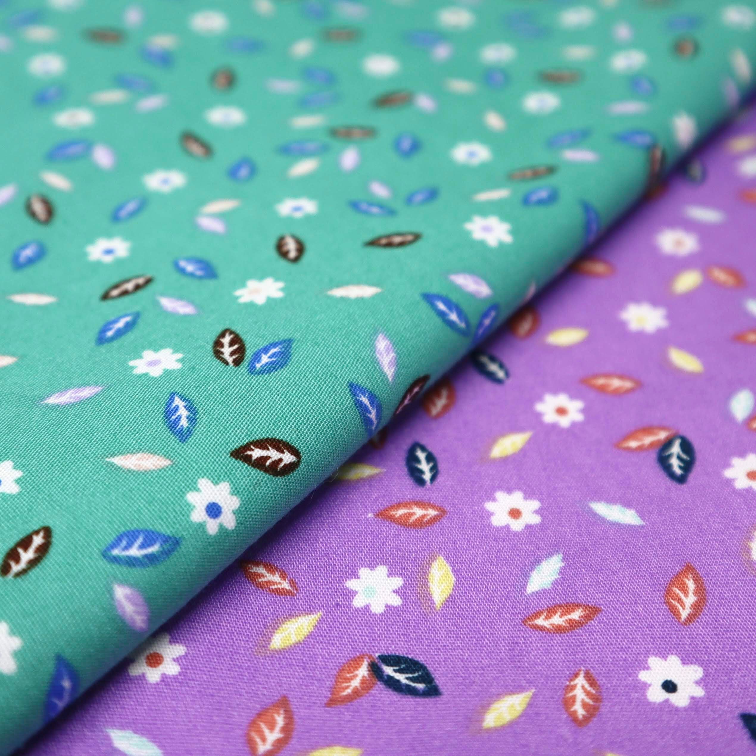 Cute Floral Printed Cotton Fabric Leaves and Flowers Printed | Etsy