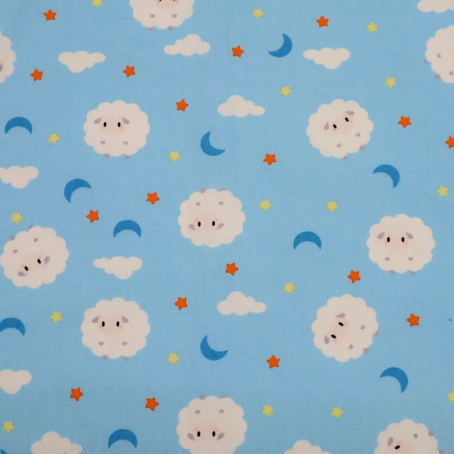 Cute Sheep Printed Cotton Fabric Cute Sheep on Pink Blue - Etsy