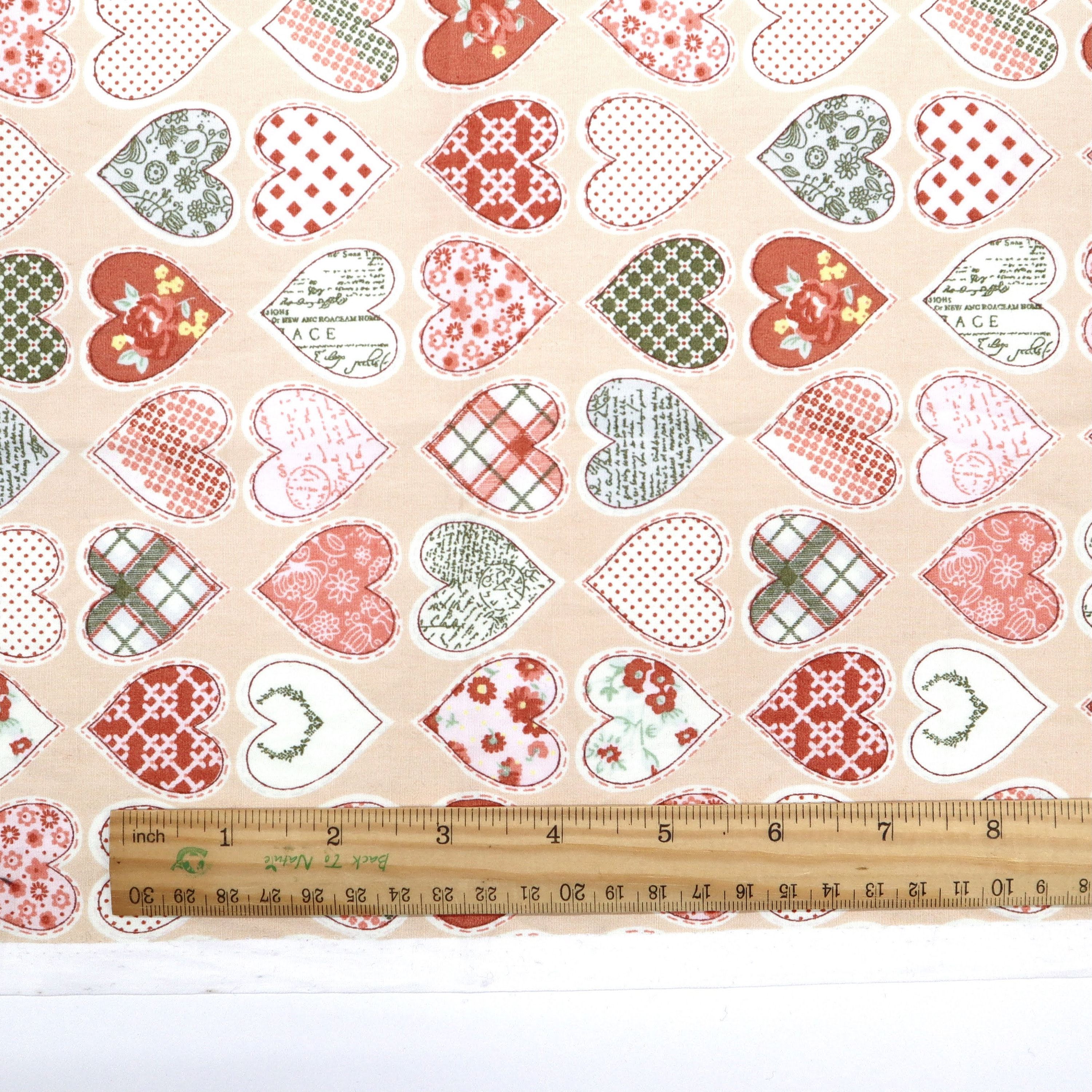 Beautiful Hearts Printed Cotton Fabric Cute Heart Printed on | Etsy