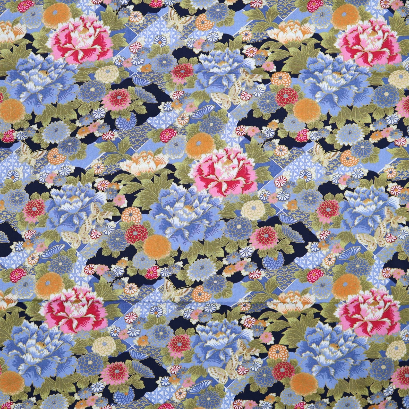 Japanese Traditional Style Fabric Beautiful Japanese Flower | Etsy