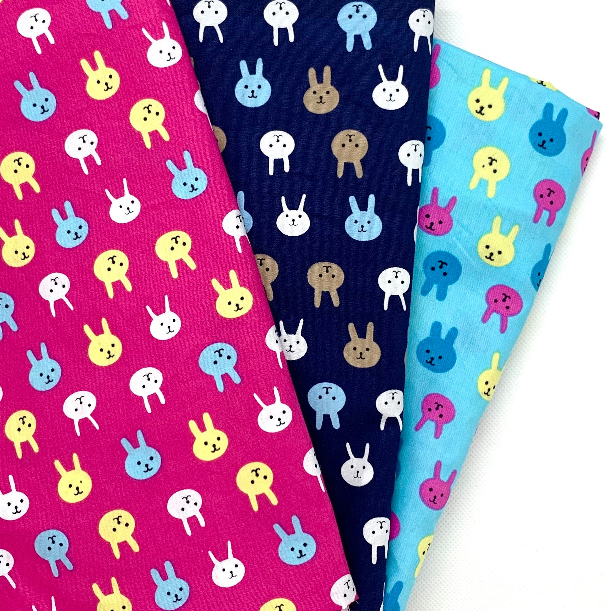 Cute Rabbit Printed Cotton Fabric Lovely Rabbits Printed on - Etsy
