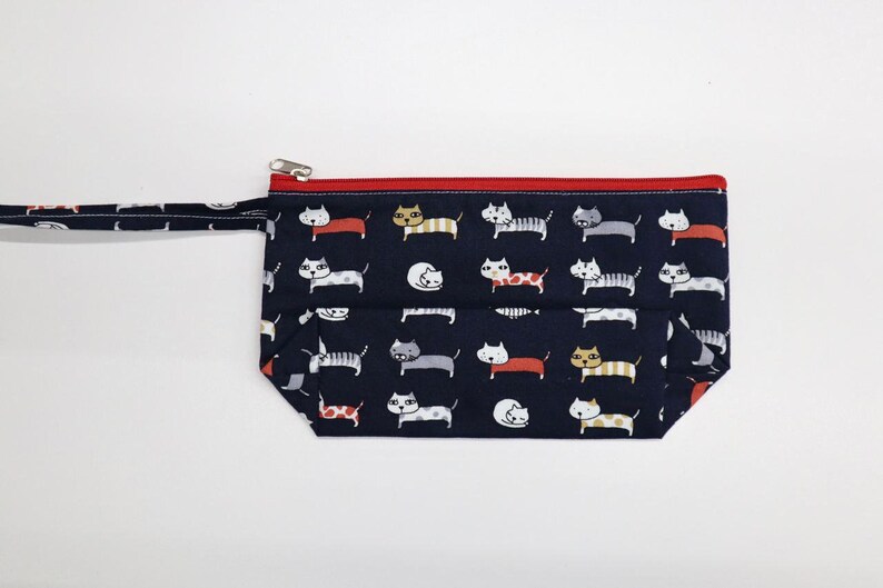 Cat Zipper Pouch Cute Cat Zipper Bag Cosmetic Pouch Pencil | Etsy