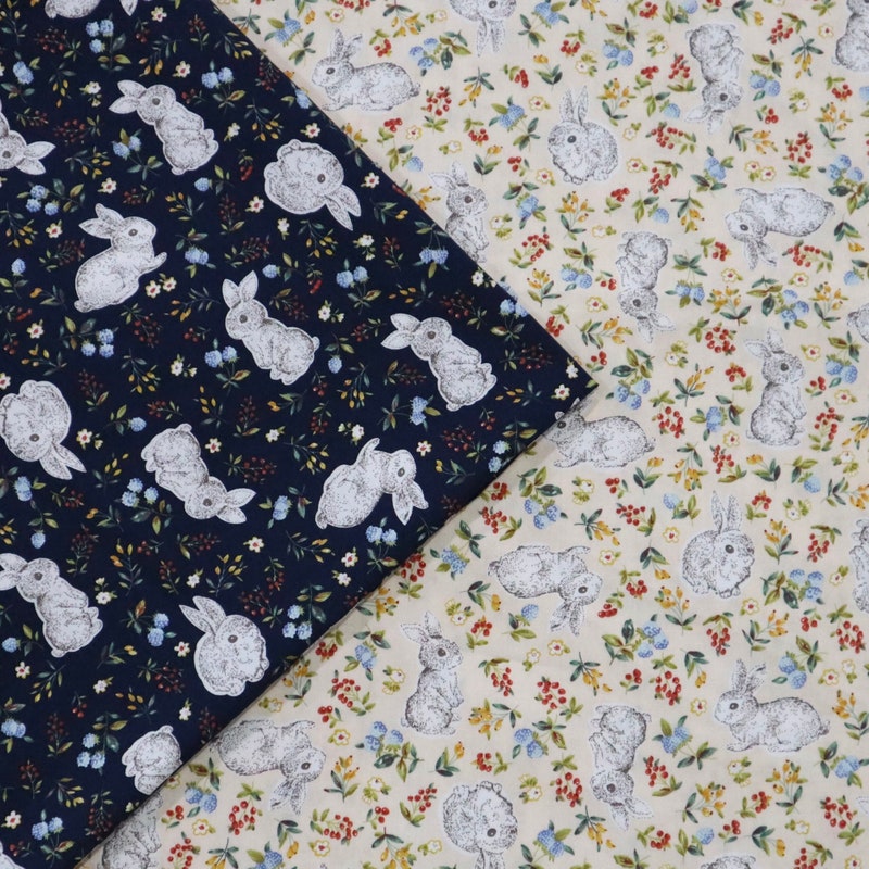 Rabbit Print Fabric - Etsy