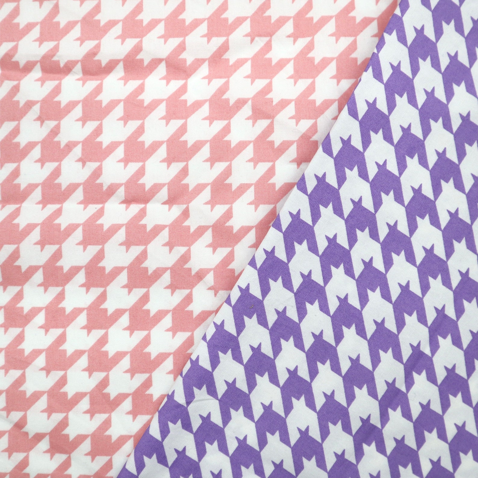 Houndstooth Fabric Pink and White Purple and White | Etsy