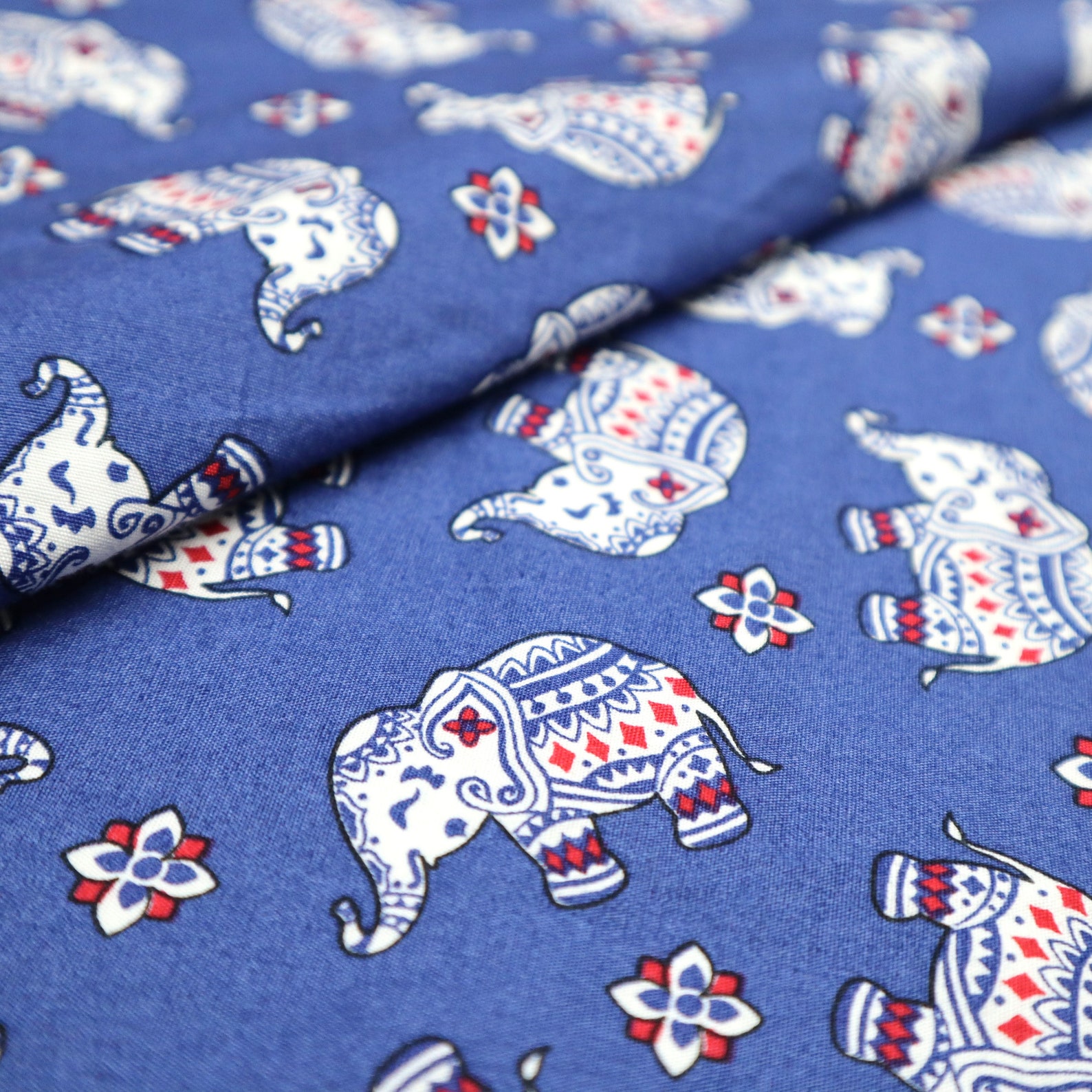 White Elephant Cotton Fabric Beautiful White Elephants - Etsy