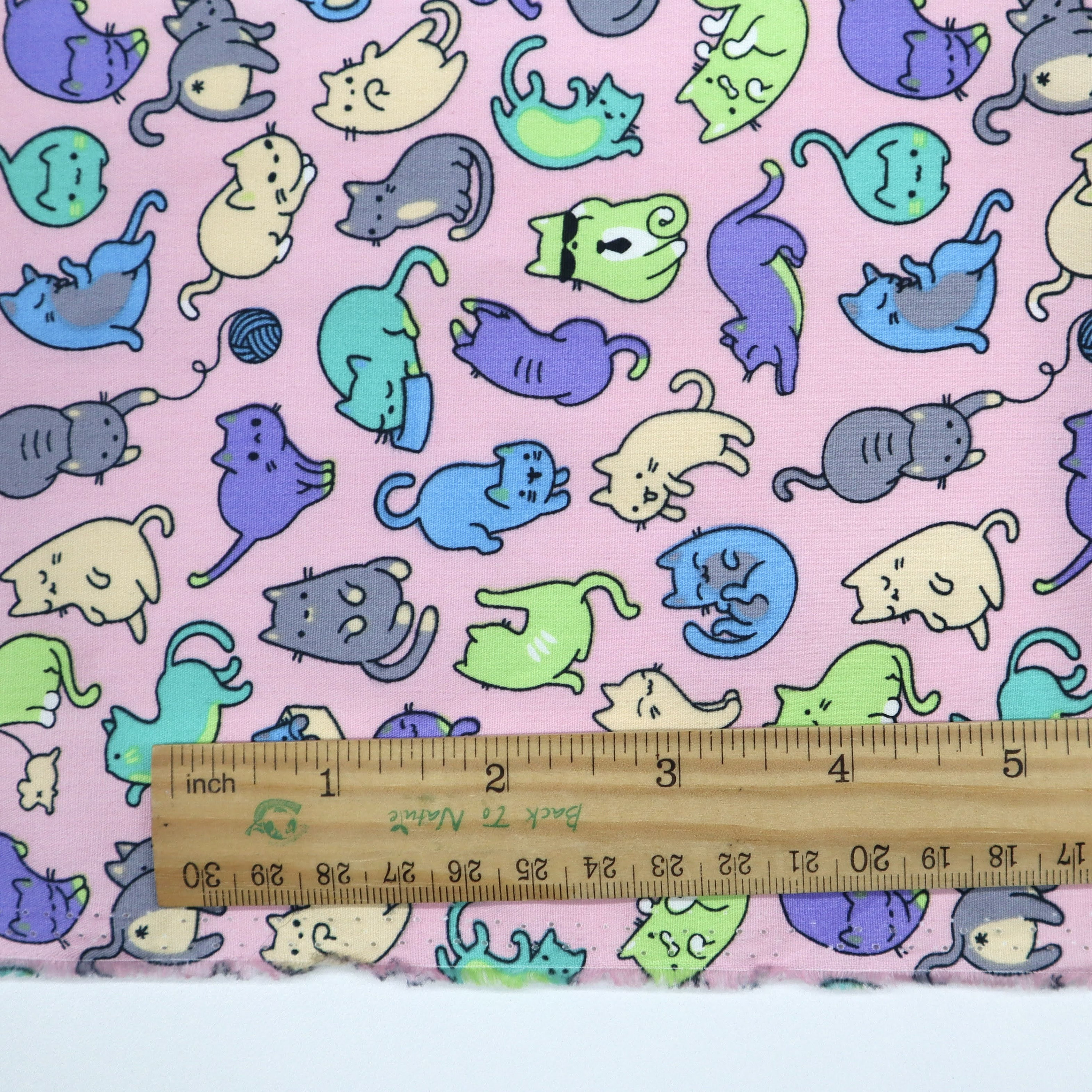 Cute Colorful Cats Printed Cotton Fabric Multicolor Cat | Etsy