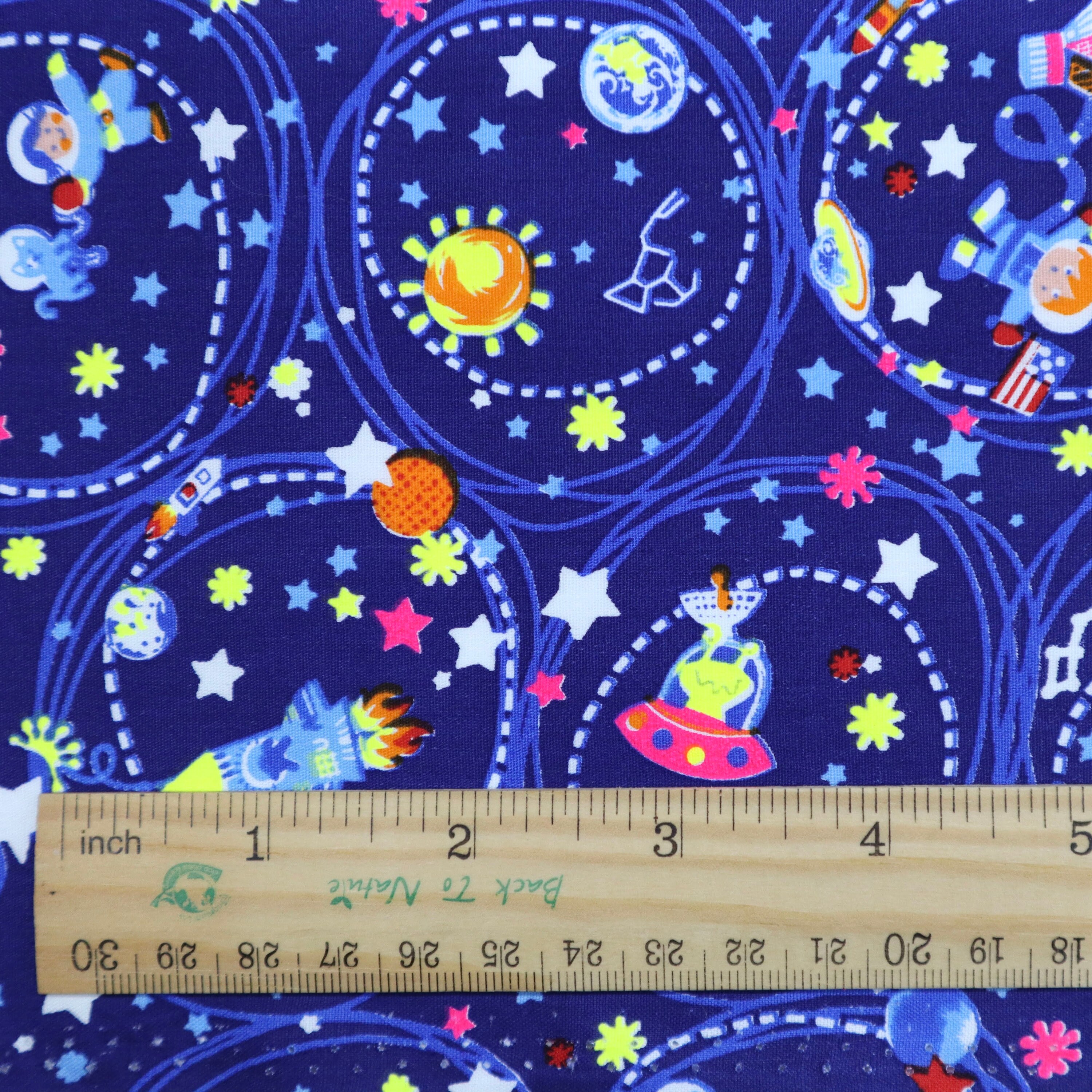 Astronaut in Space Printed Cotton Fabric Space Fabric - Etsy
