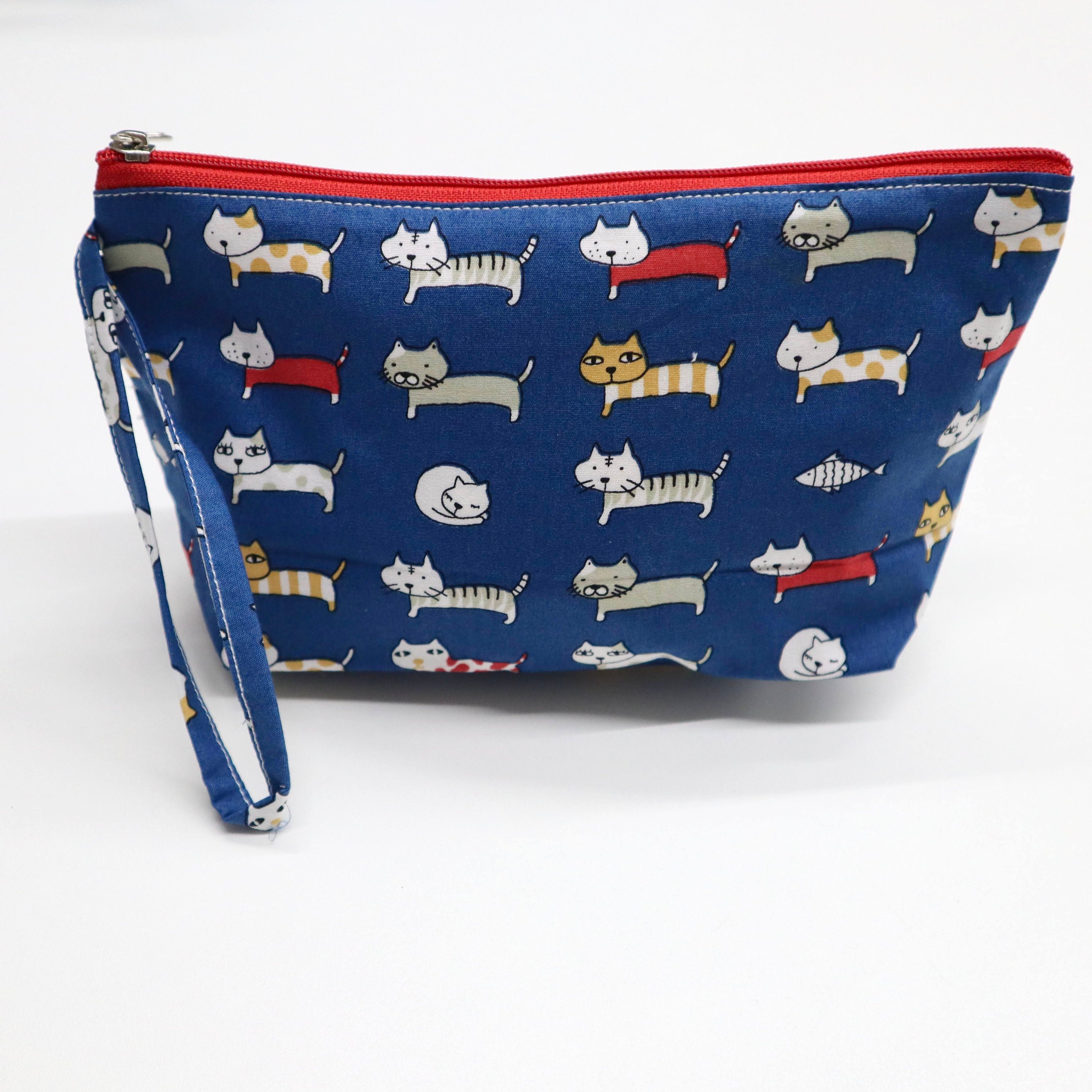 Cat Zipper Pouch Cute Cat Zipper Bag Cosmetic Pouch Pencil | Etsy