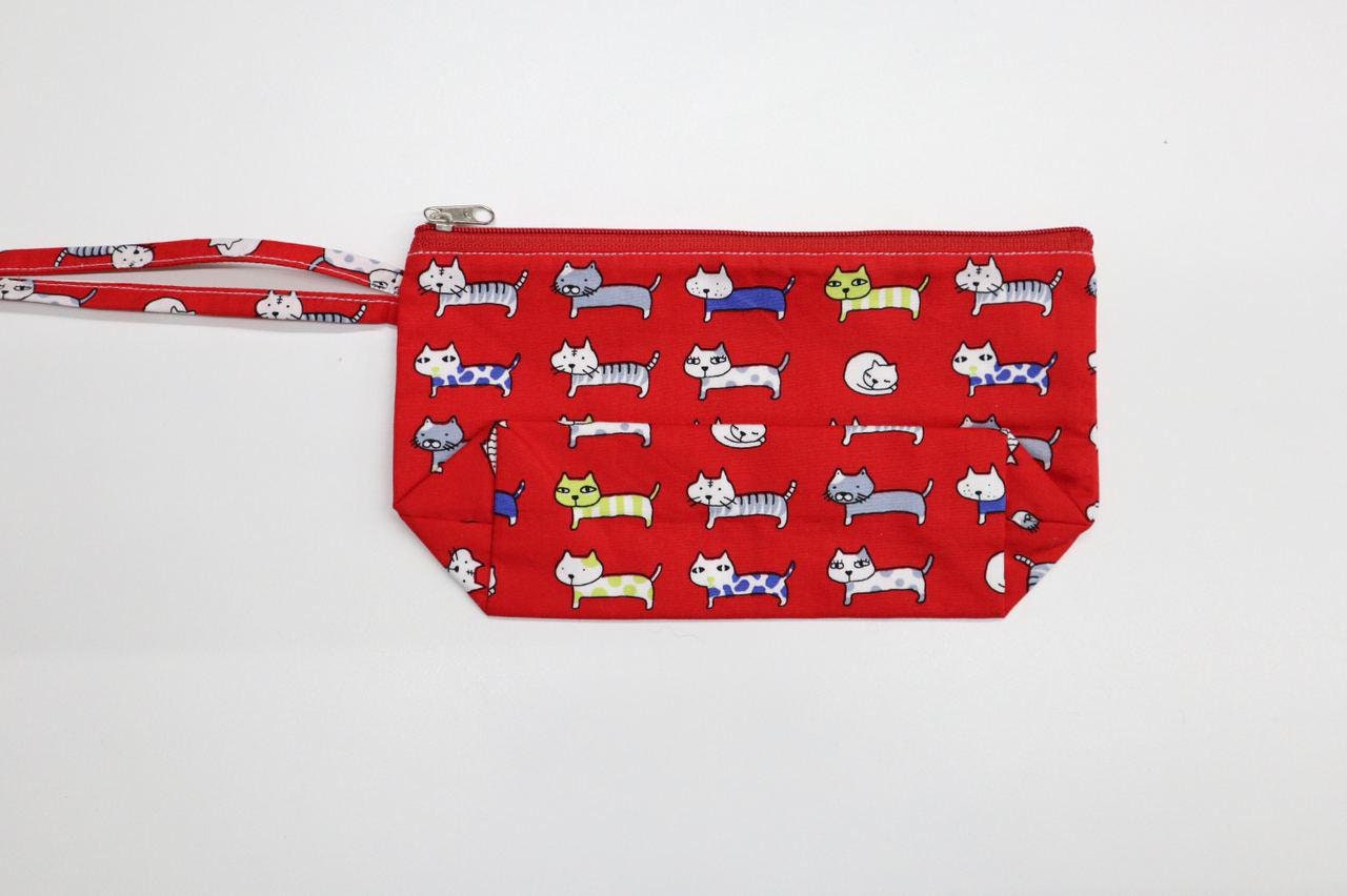 Cat Zipper Pouch Cute Cat Zipper Bag Cosmetic Pouch Pencil | Etsy