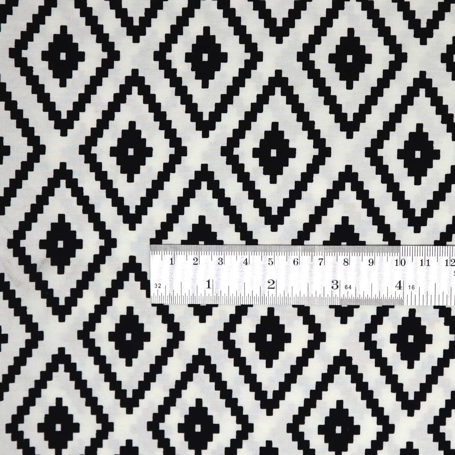 Geometric Printed Cotton Fabric Black Geometric Printed on - Etsy