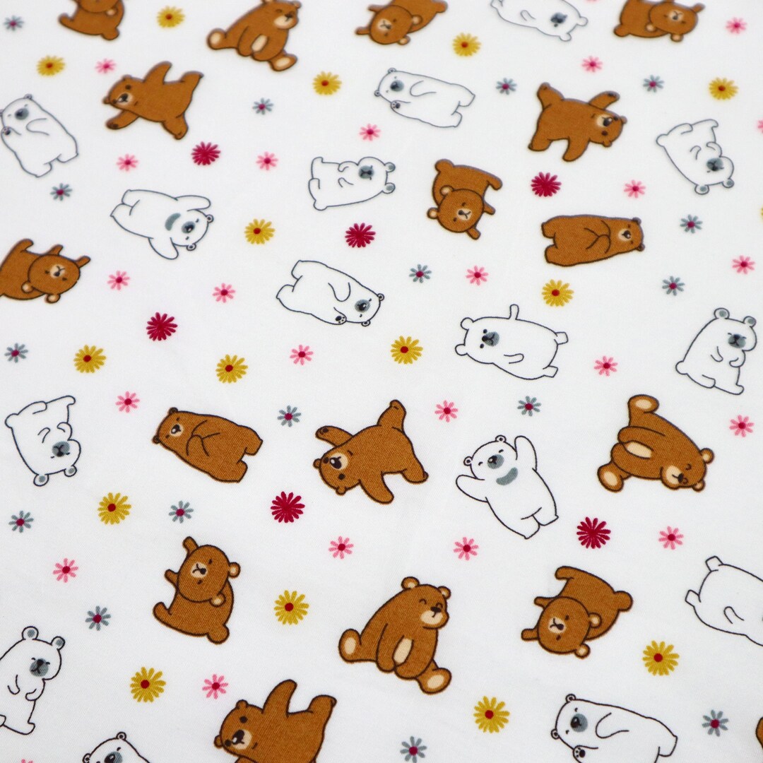 Bear Print Cotton Fabric – Quilting Material - Etsy