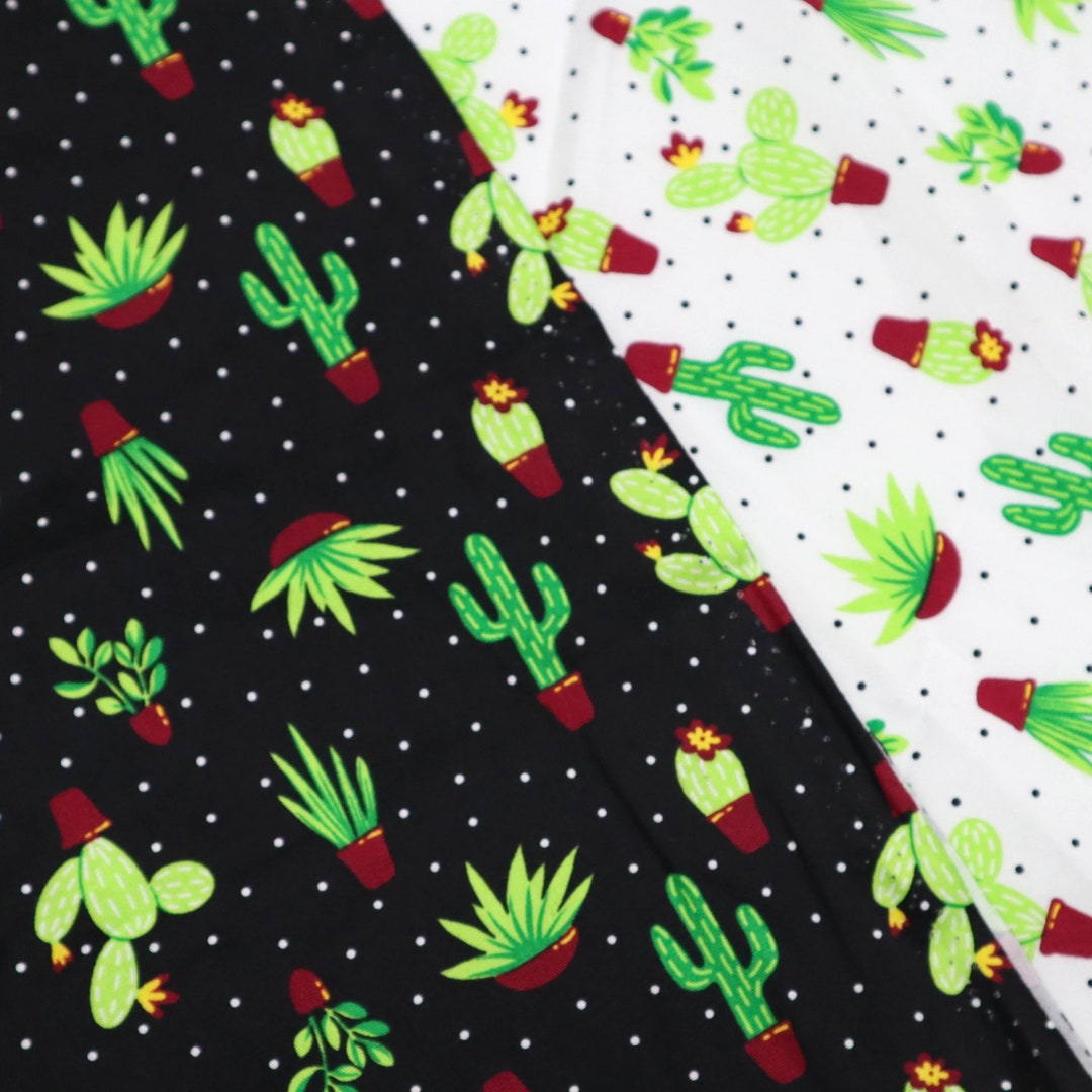 Cactus Plant Cotton Fabric – Potted Cacti Print, Quilting by Yard - Etsy