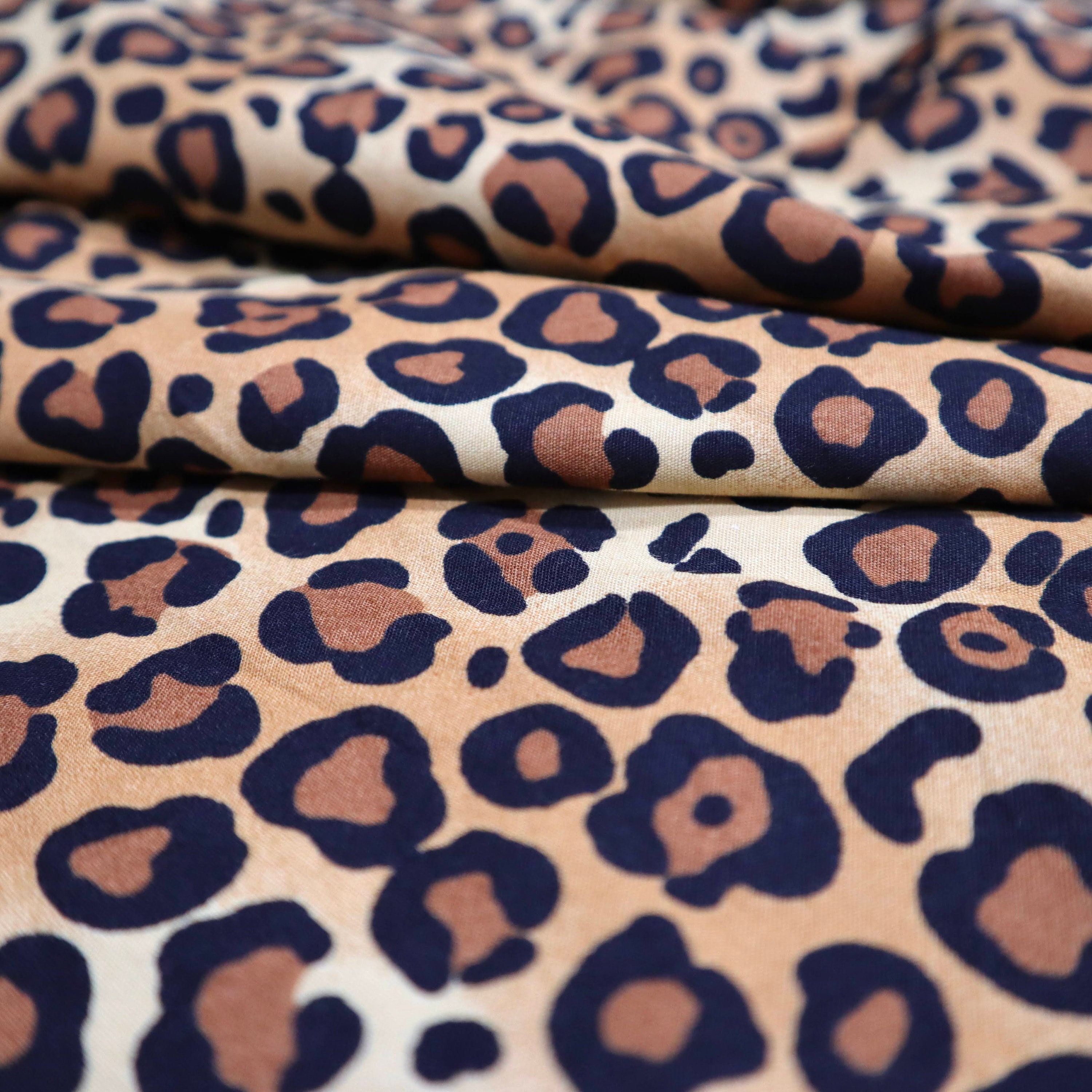 Leopard Cotton Fabric Leopard Skin Cotton Fabric Cheetah - Etsy