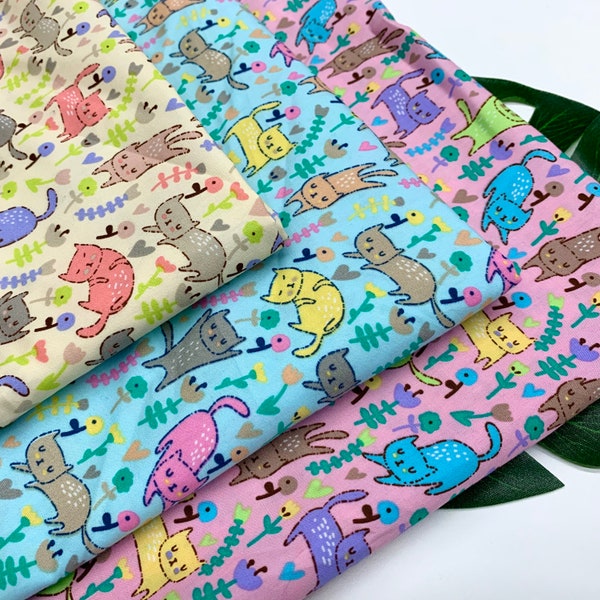 Cat Print Fabric - Etsy