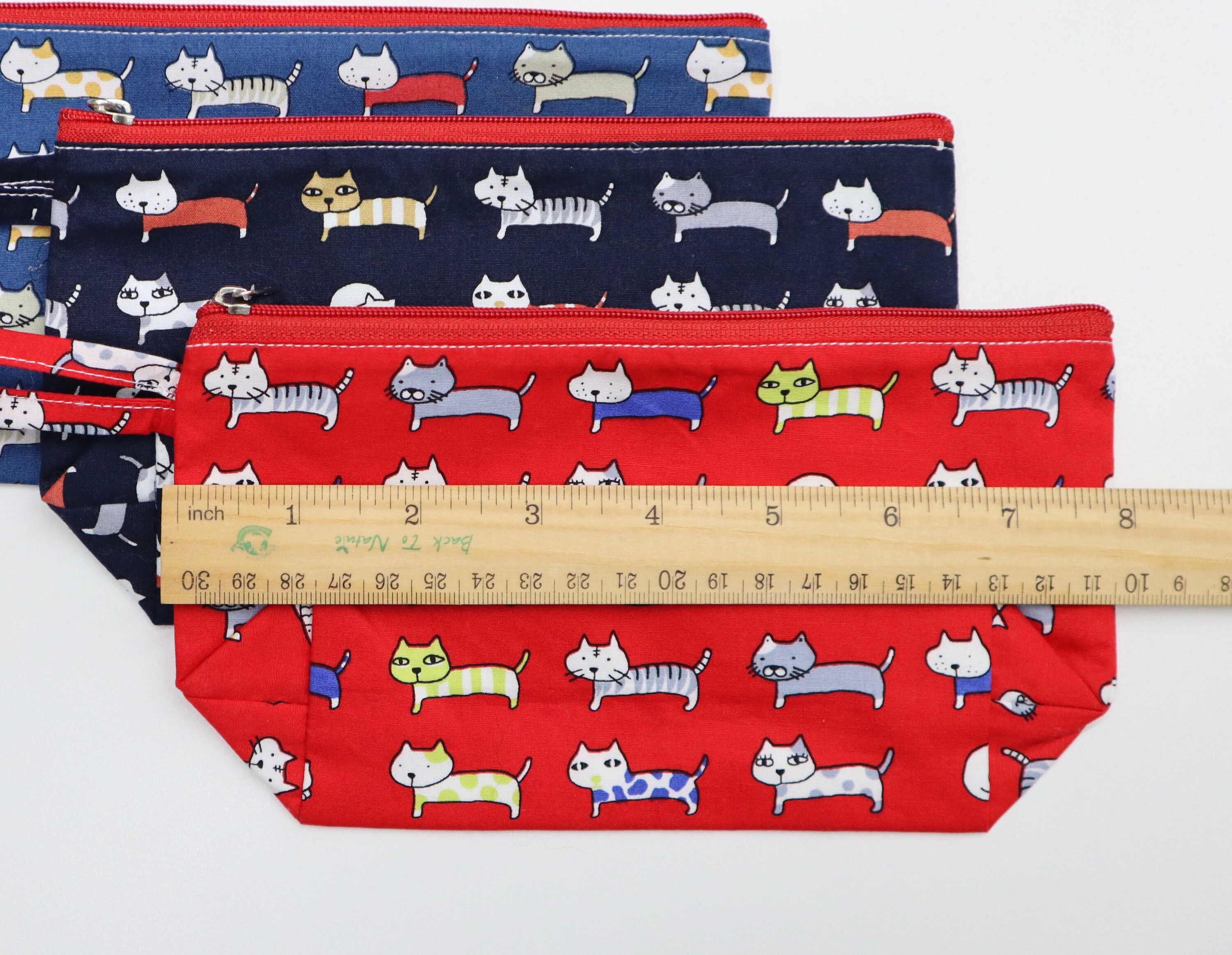 Cat Zipper Pouch Cute Cat Zipper Bag Cosmetic Pouch Pencil | Etsy