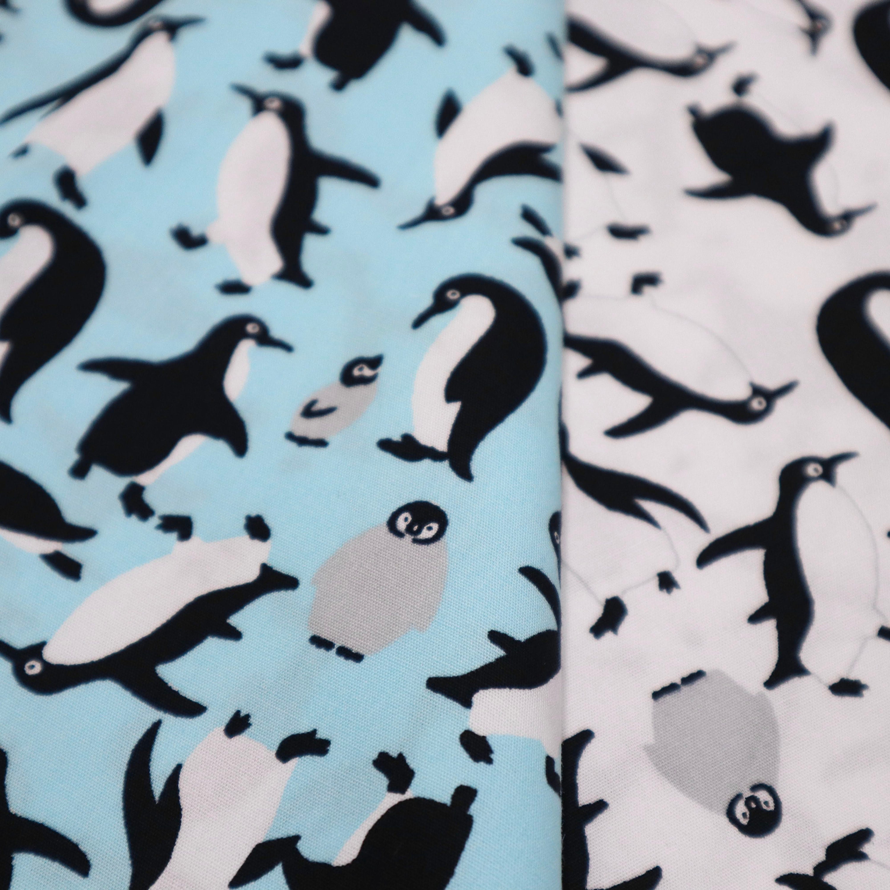 Cute Penguin Printed Cotton Fabric Penguin Cartoon Printed | Etsy