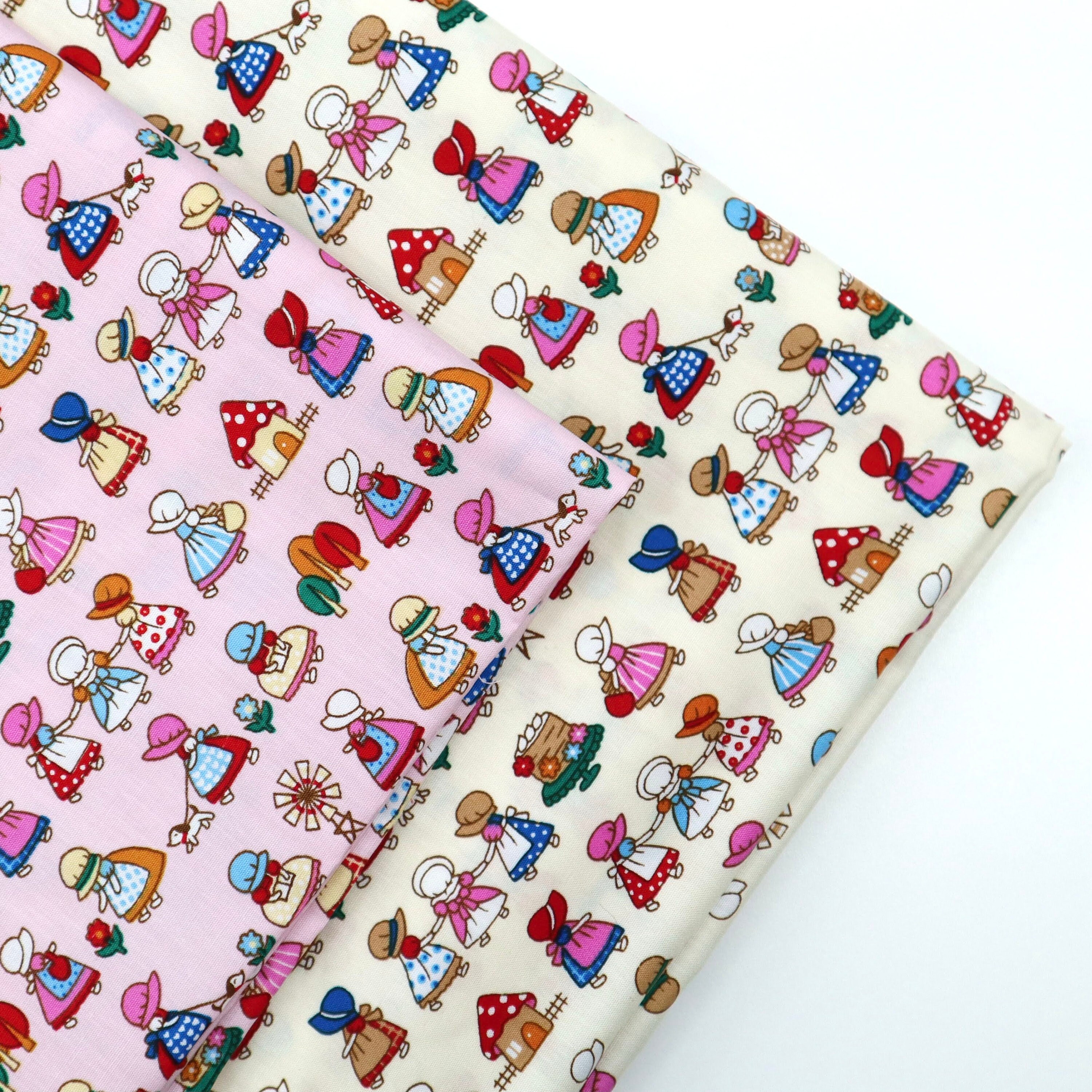 Cute Little Girl Cotton Fabric Sweet Little Girl Printed on | Etsy