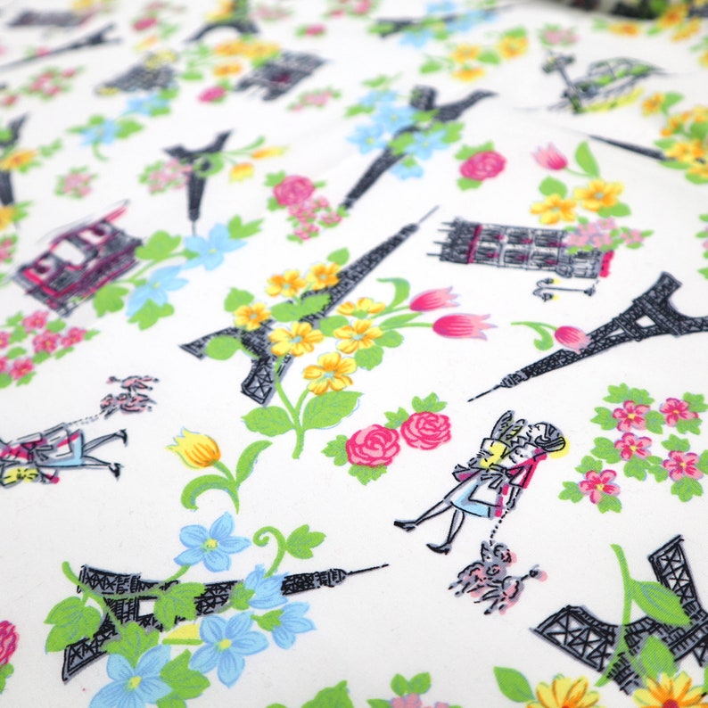 Paris Landmarks Cotton Fabric - Eiffel Tower, Quilting Fabric - Etsy