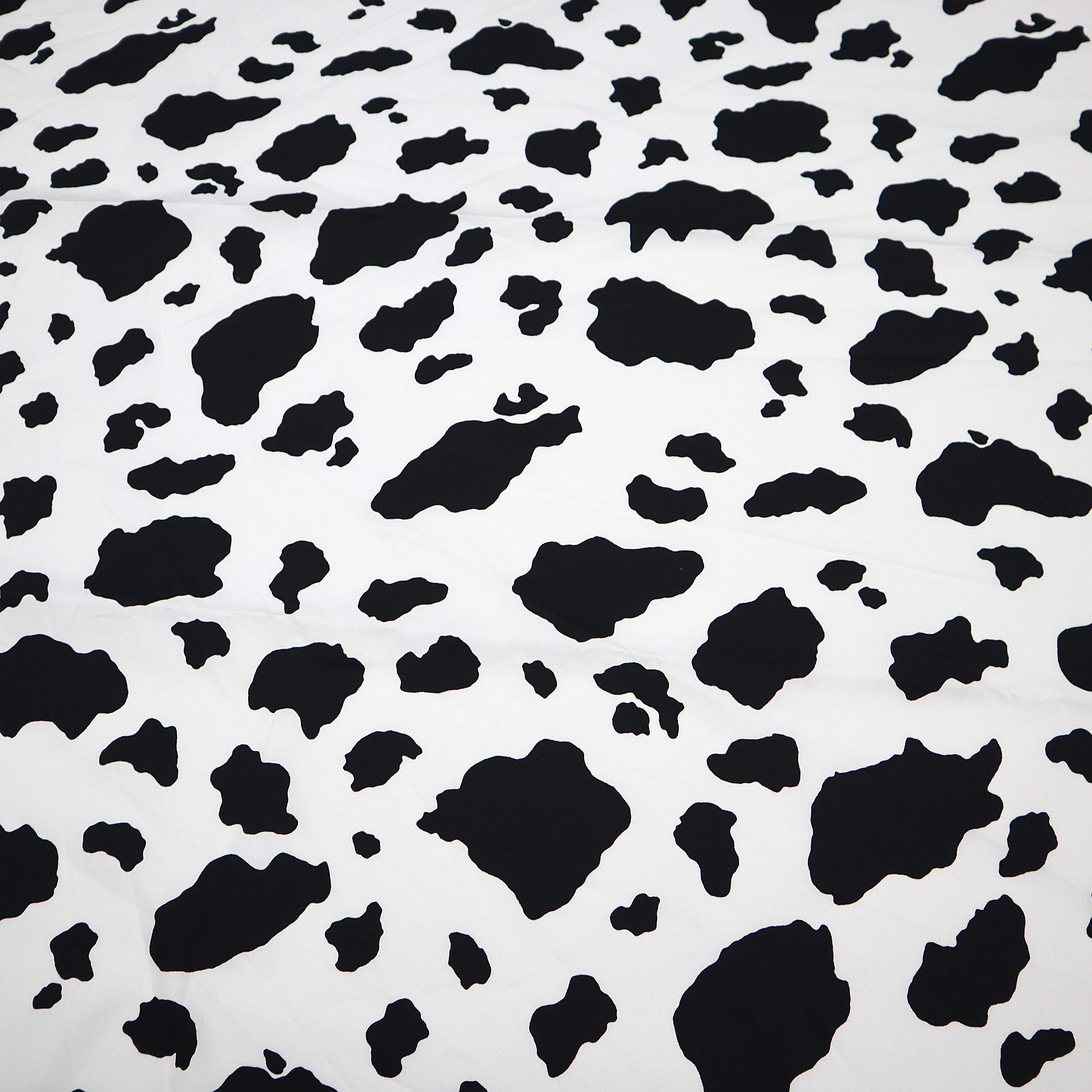 Cow Printed Cotton Fabric Black and White Cow Fabric Cattle - Etsy