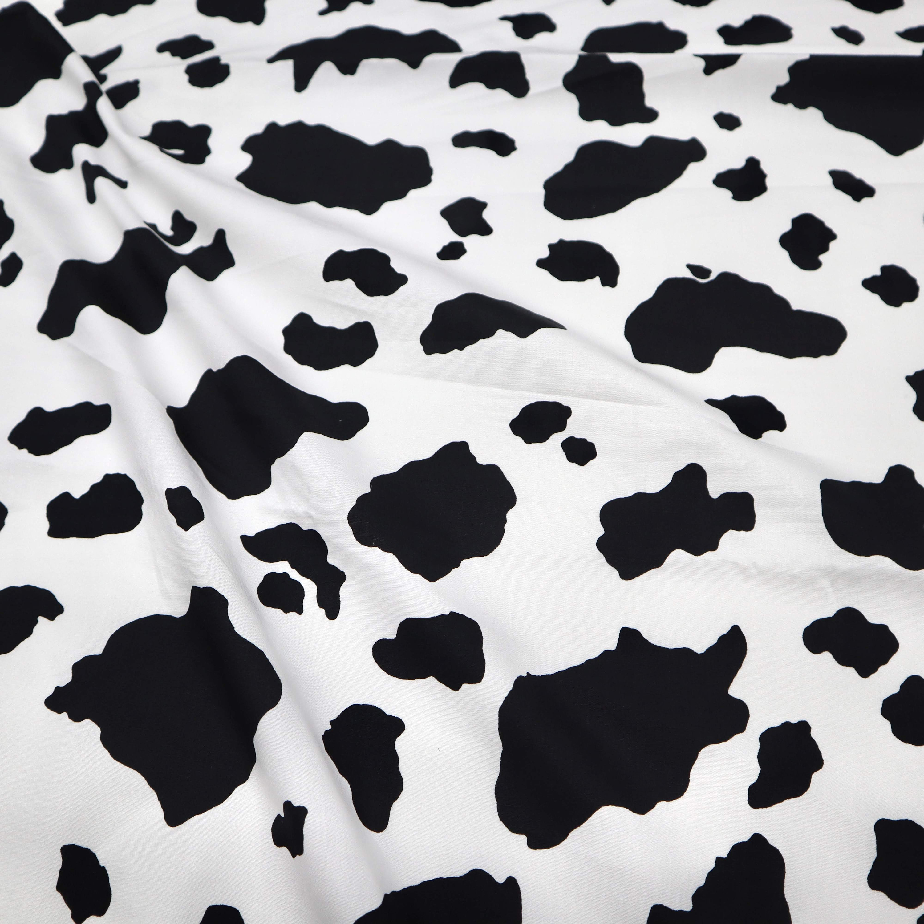 Cow Printed Cotton Fabric Black and White Cow Fabric Cattle - Etsy