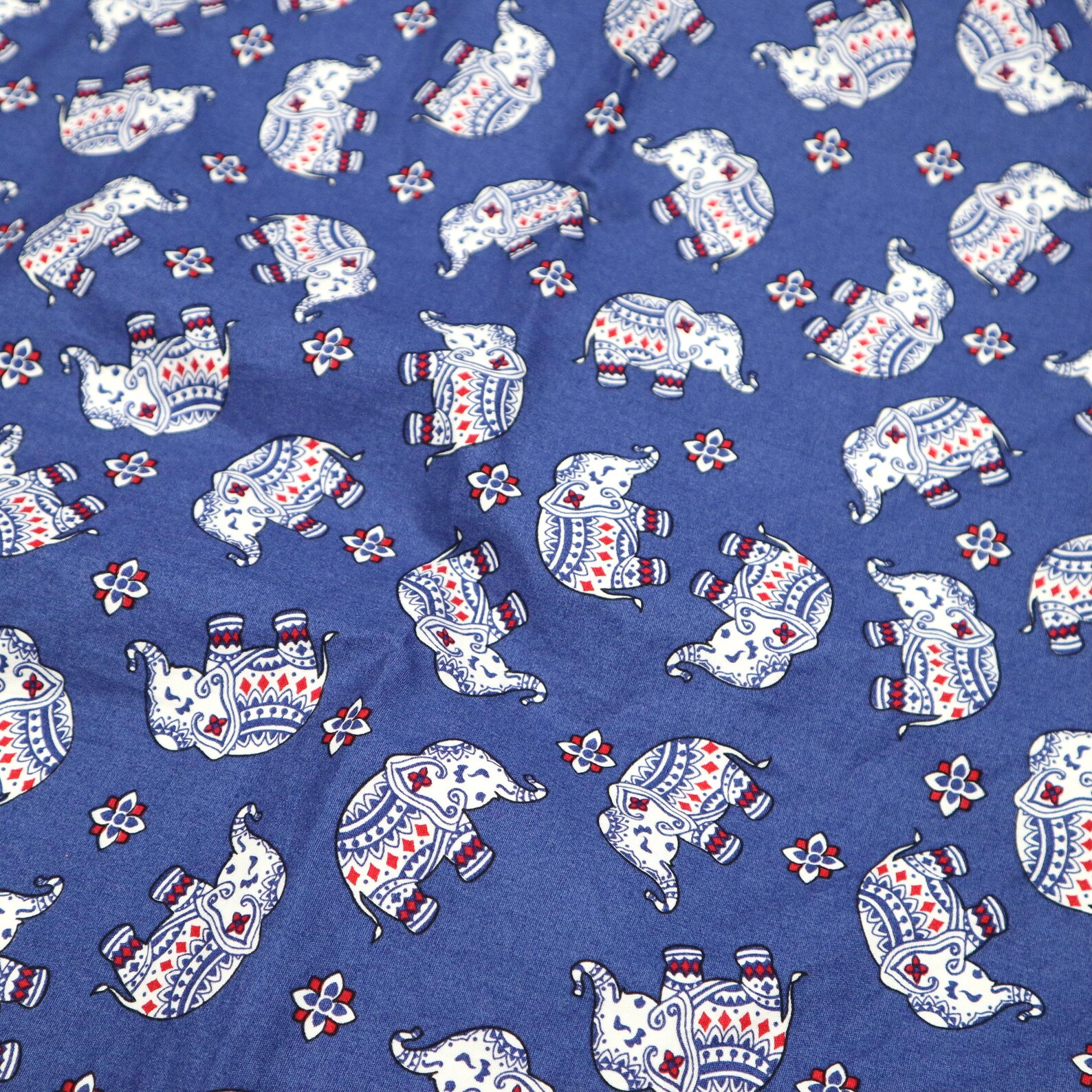 White Elephant Cotton Fabric Beautiful White Elephants | Etsy