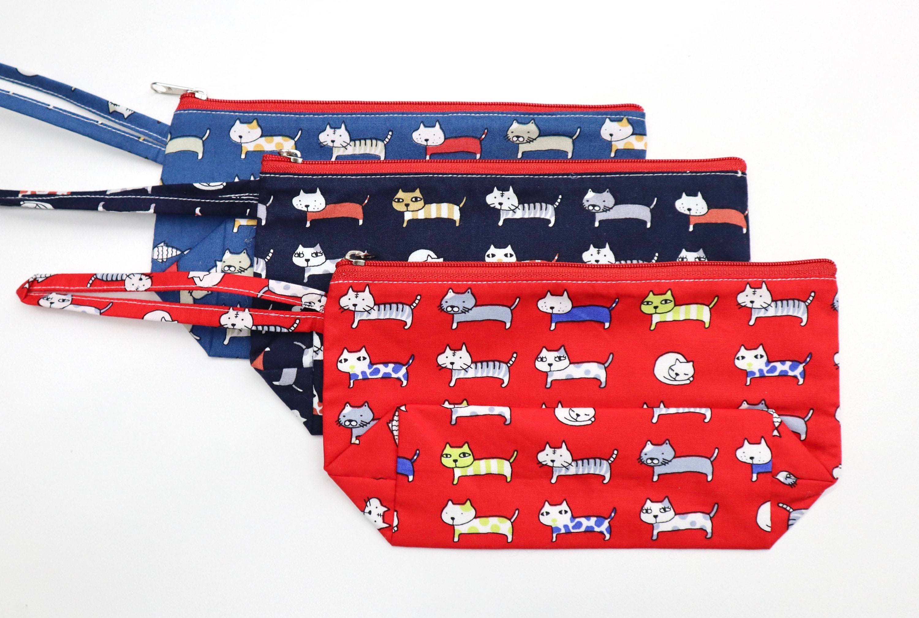 Cat Zipper Pouch Cute Cat Zipper Bag Cosmetic Pouch Pencil | Etsy