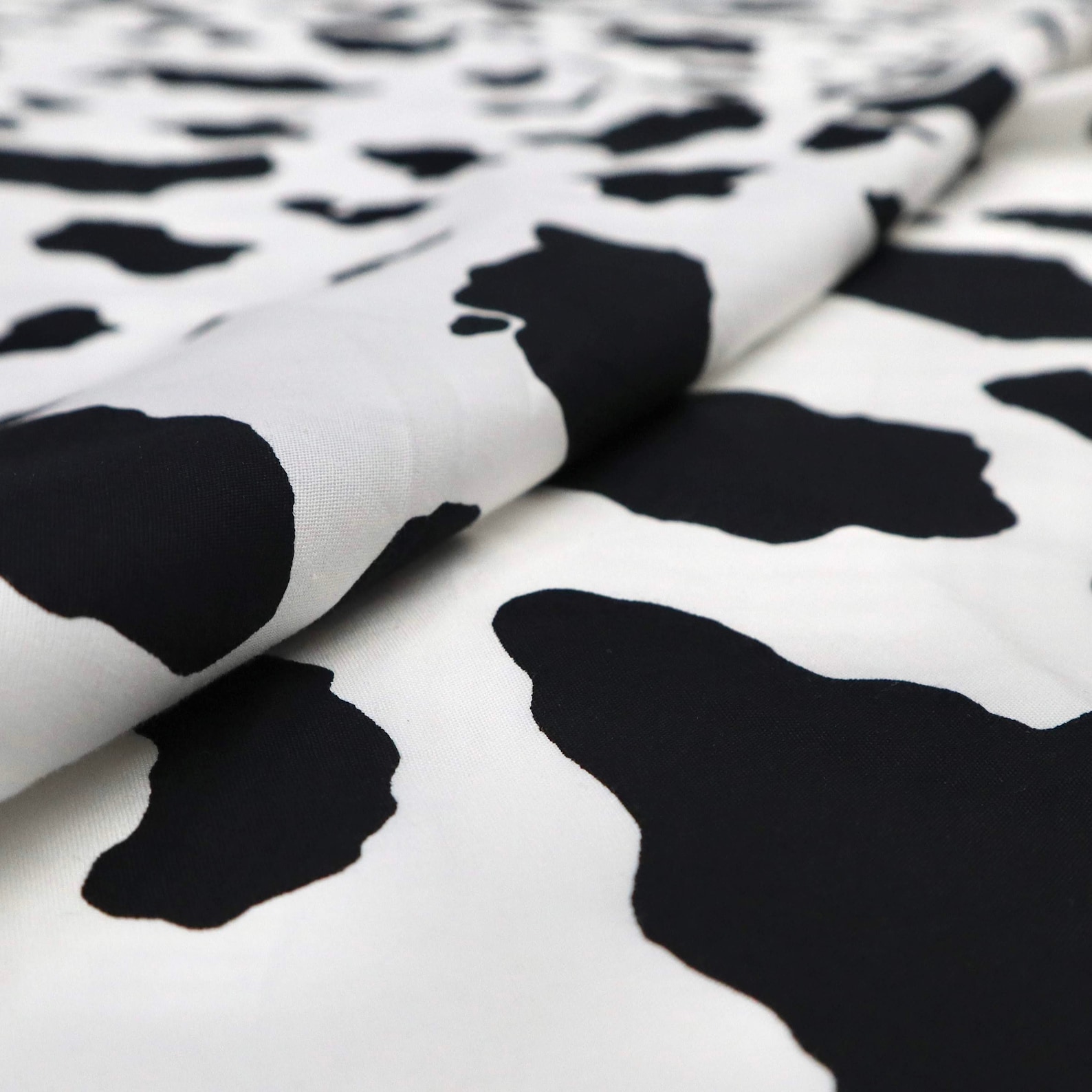 Cow Printed Cotton Fabric Black and White Cow Fabric Cattle - Etsy