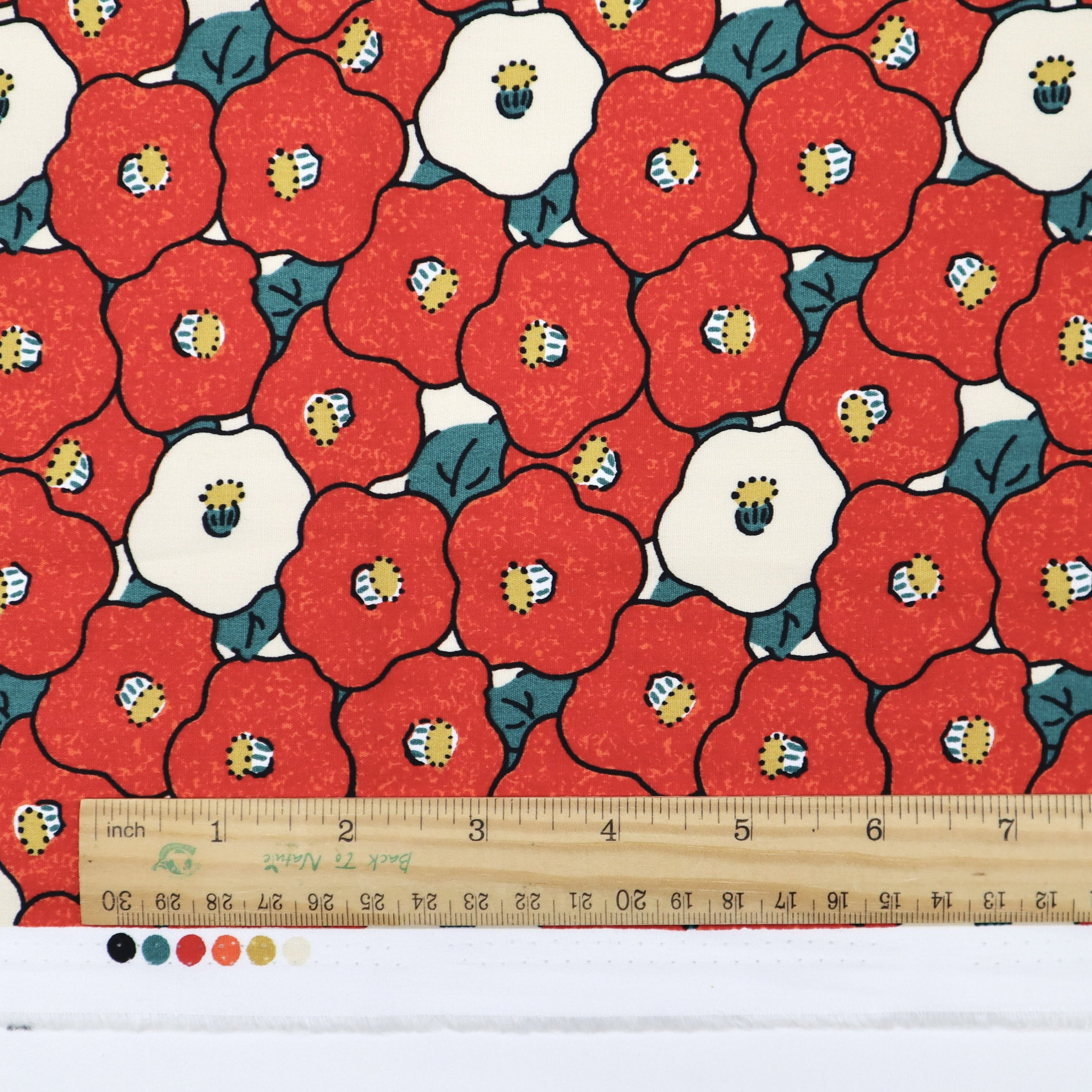 Red and White Poppy Flower Cotton Fabric Cute Poppy Flowers | Etsy