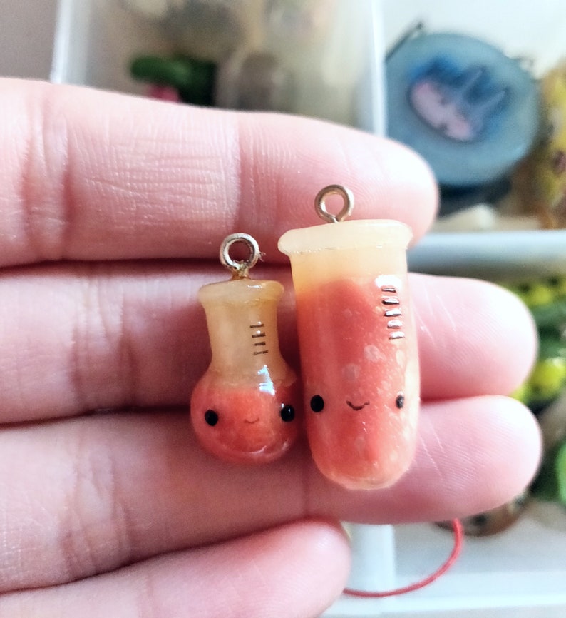 Test Tube Beaker Polymer Clay Charm Keychain Miniature Charm - Etsy