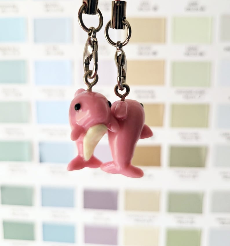Dolphin Charm, Cute Polymer Clay, Keychain Miniature Tiny Kawaii ...