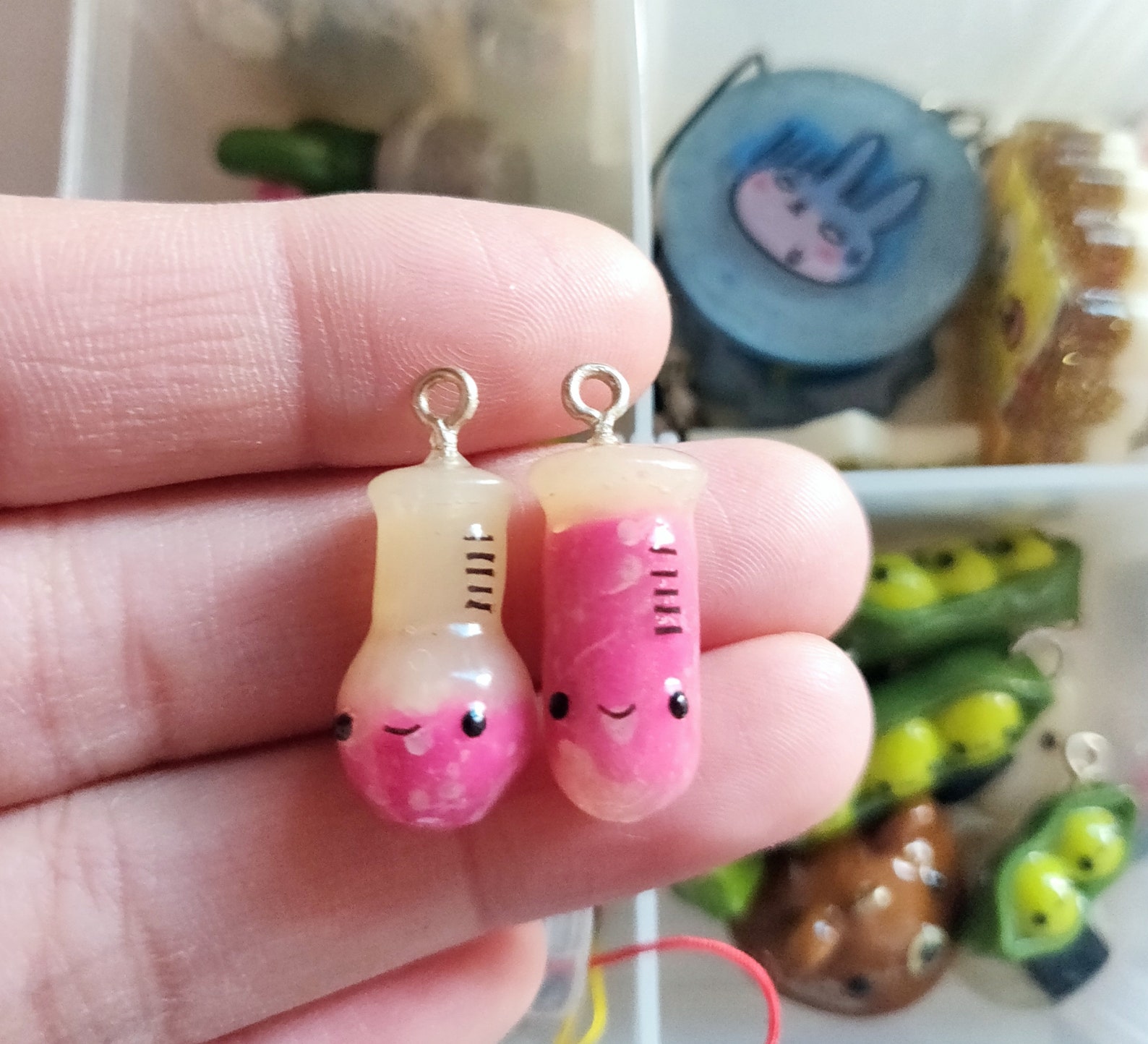 Test Tube Beaker Polymer Clay Charm Keychain Miniature Charm - Etsy