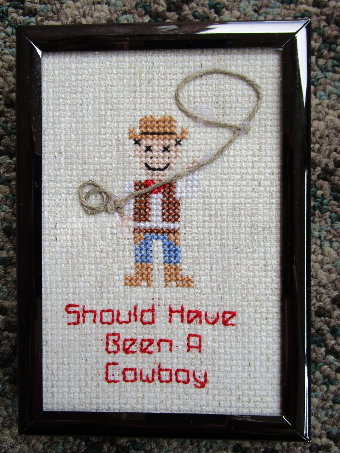 Cowboy Cross Stitch - Etsy