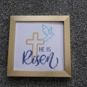 HE is Risen Cross Stitch - Etsy